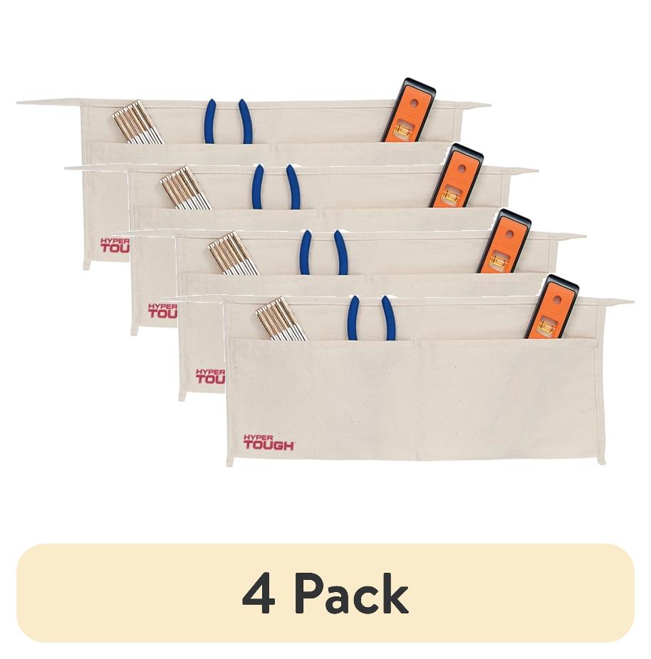 (4 pack) Hyper Tough Cotton Canvas, 2 Pocket Apron, Working, off-White ...