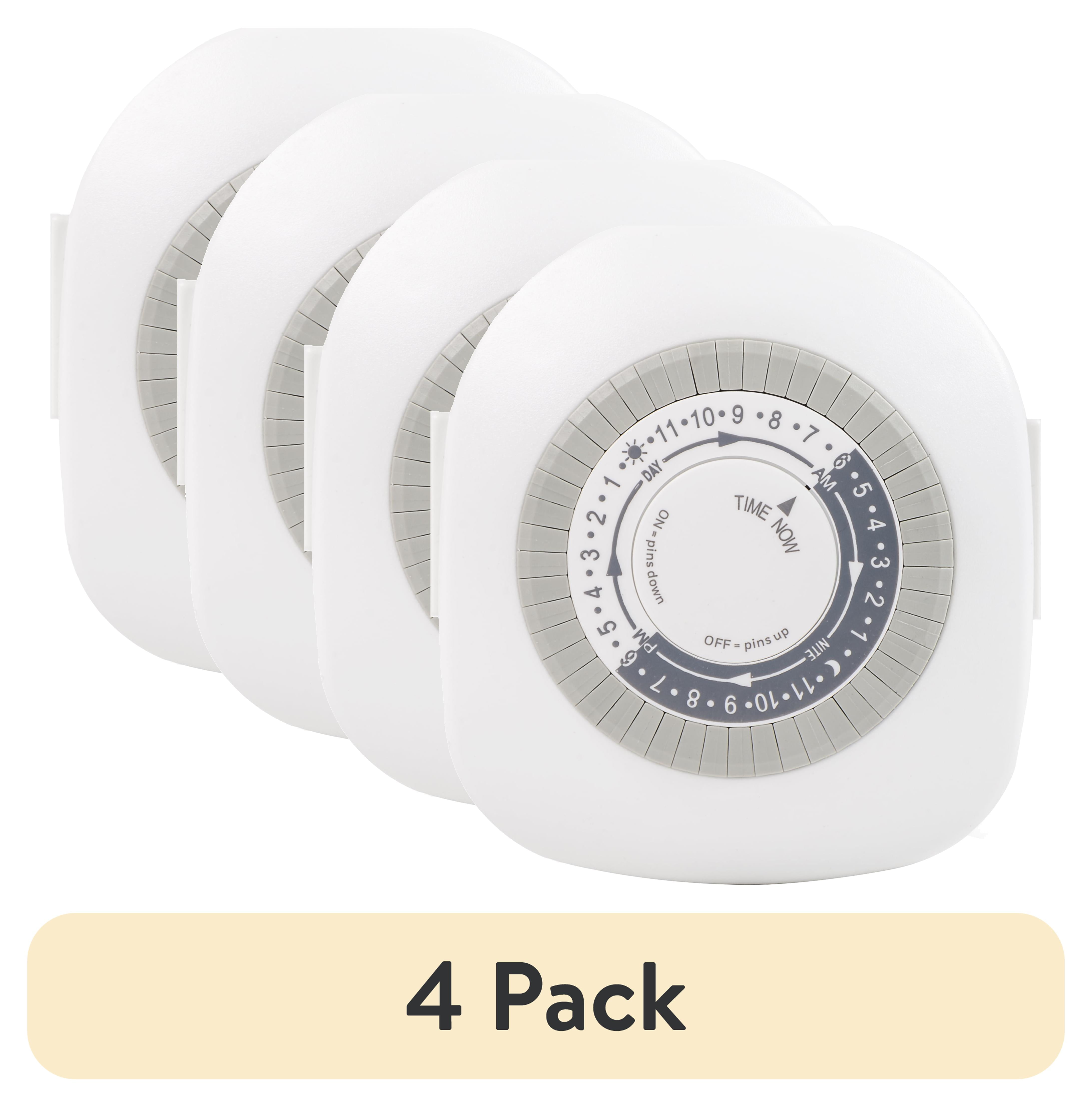 (4 pack) Hyper Tough Indoor Analog Timer with 2 Grounded Outlets, 3 ...