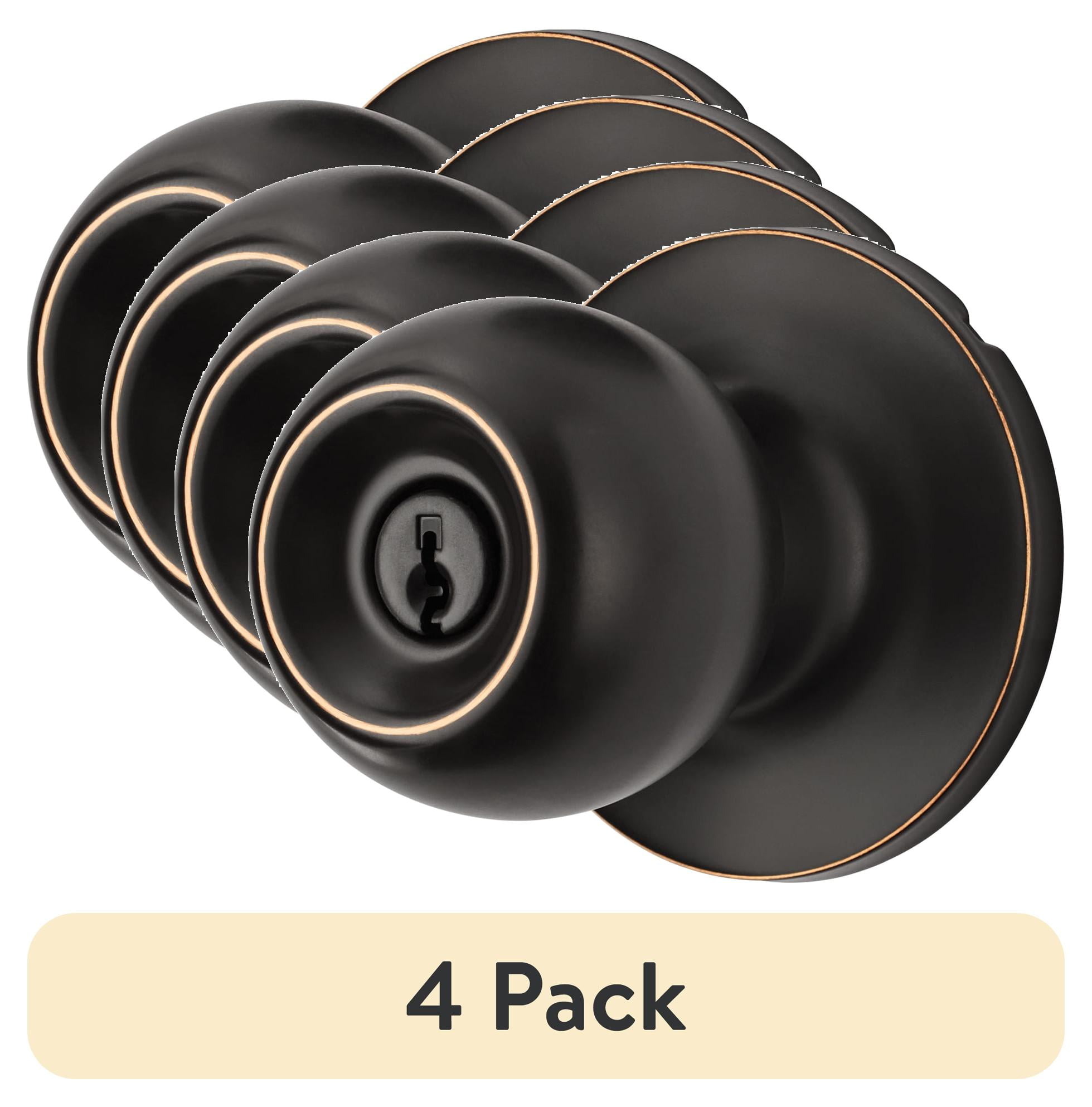 (4 pack) Hyper Tough Keyed Entry Ball Doorknob Lock and Single Cylinder ...