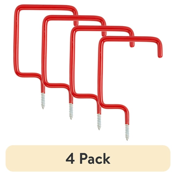 (4 pack) Hyper Tough Screw-in Vinyl Coated Garage Square Screw Hook ...
