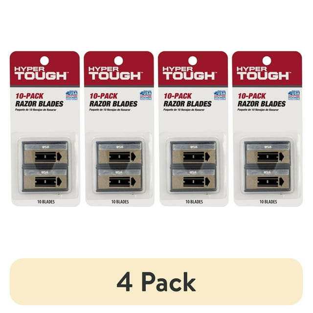 (4 pack) Hyper Tough Single Edge Razor Blades, Paper Wrapped in ...