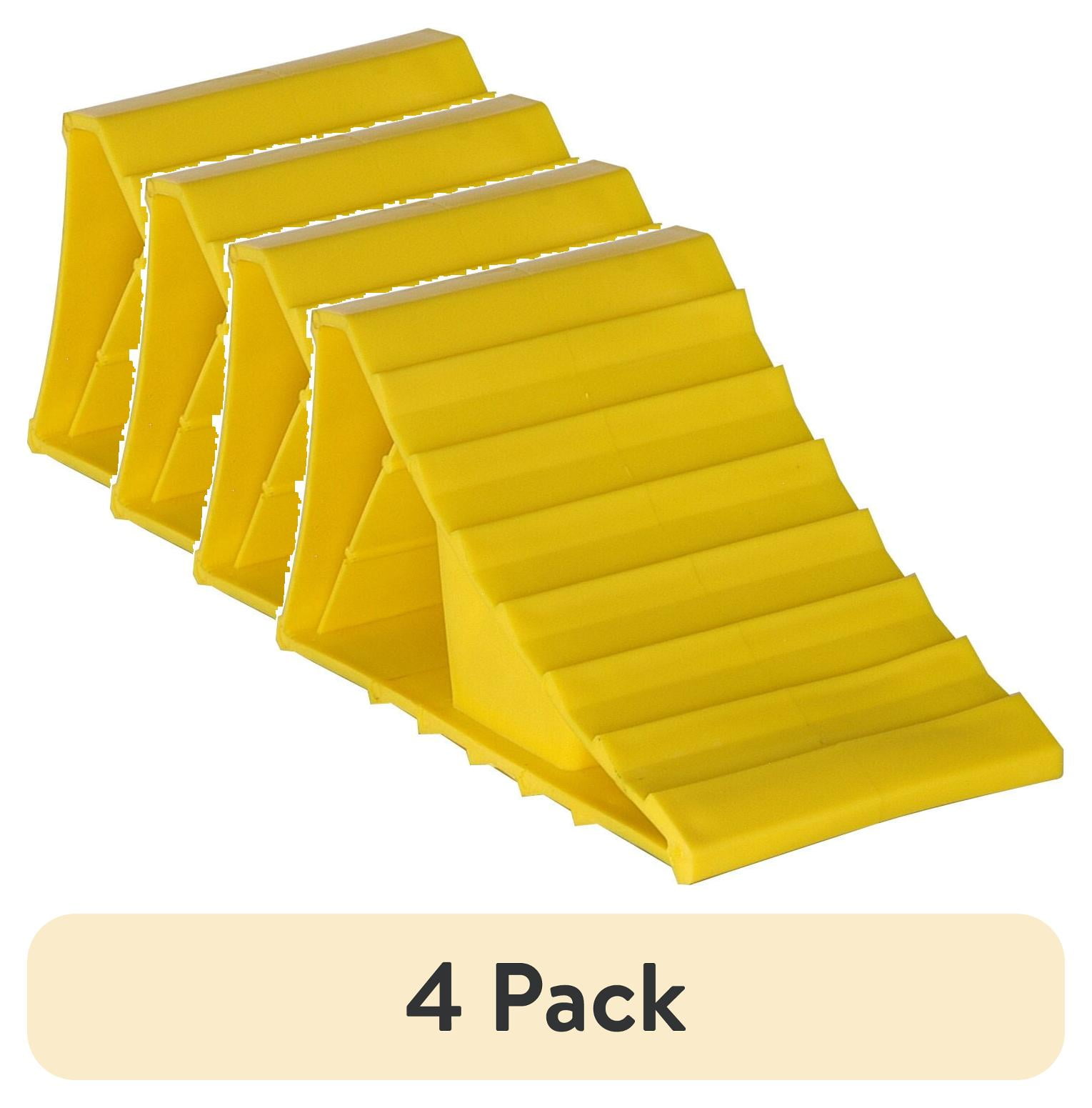 (4 pack) Hyper Tough Wheel Chock Heavy Duty Yellow Plastic - Walmart.com