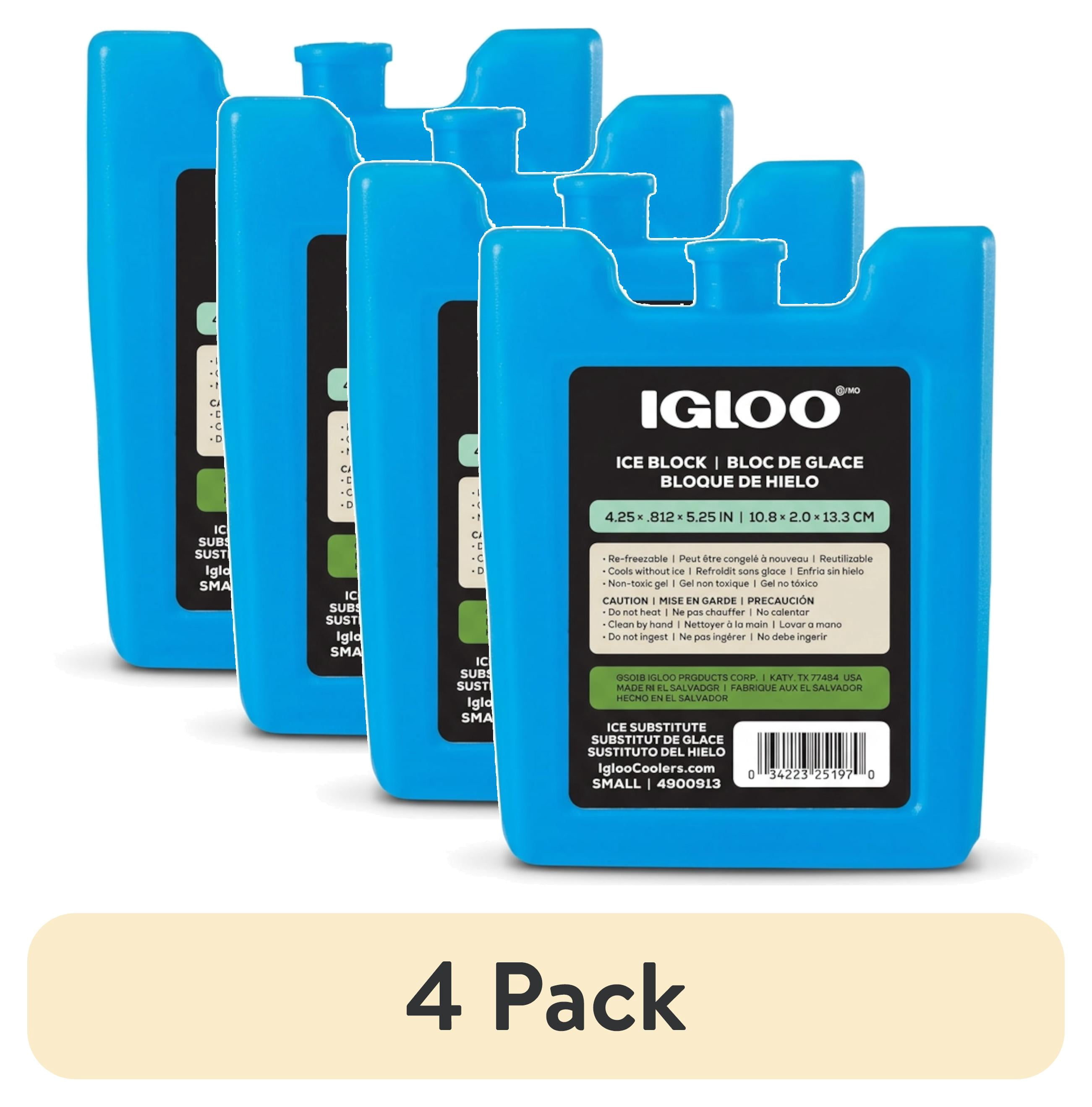 (4 pack) Igloo MaxCold Small Ice Freeze Block, Blue, Best Used for On ...