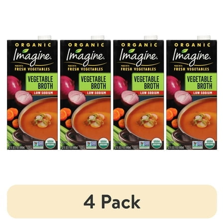 (4 pack) Imagine Organic Gluten-Free Low Sodium Vegetable Broth, 32 fl ...