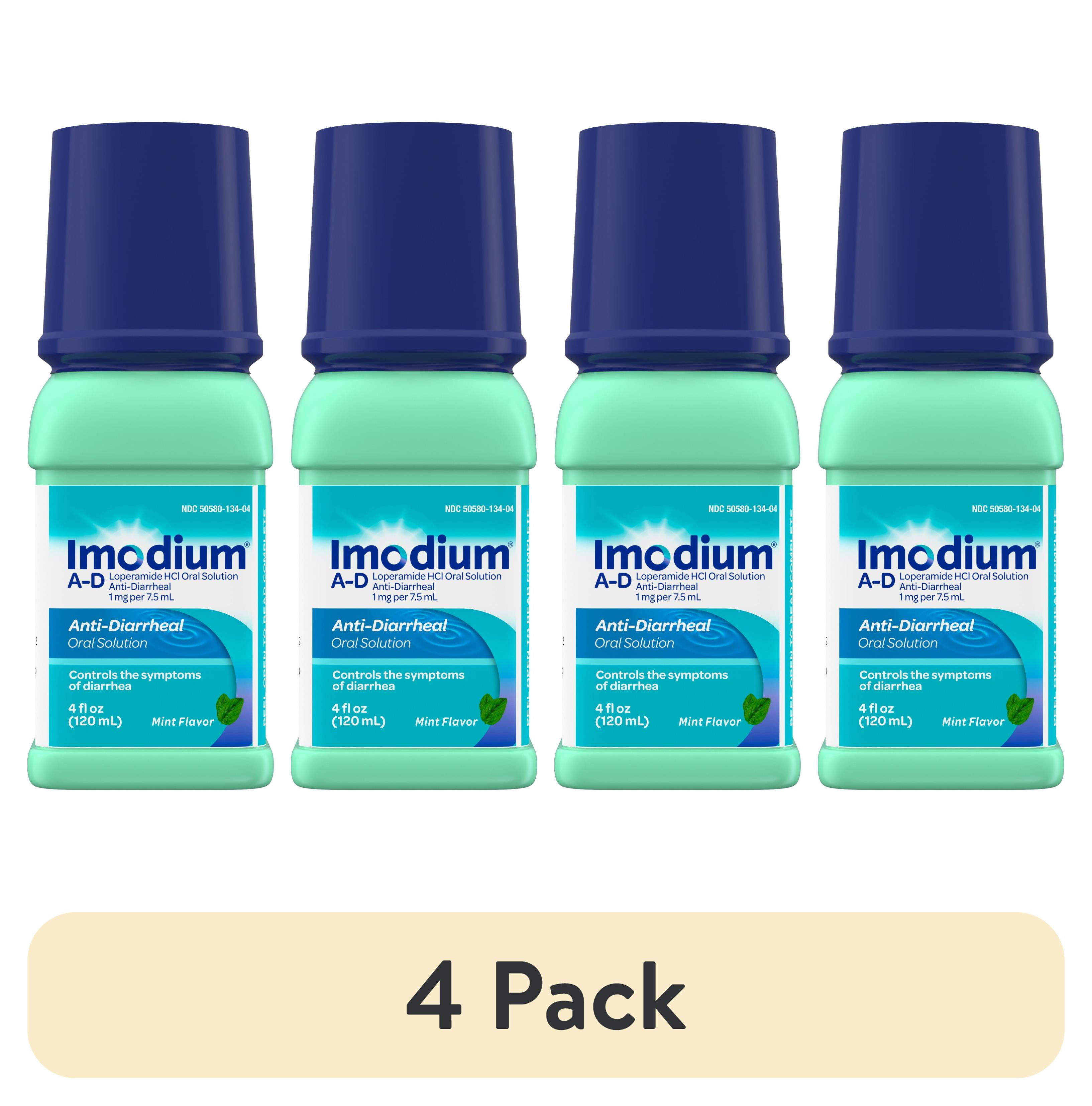 (4 pack) Imodium A-D Liquid Anti-Diarrheal Medicine, Mint Flavor, 4 fl ...