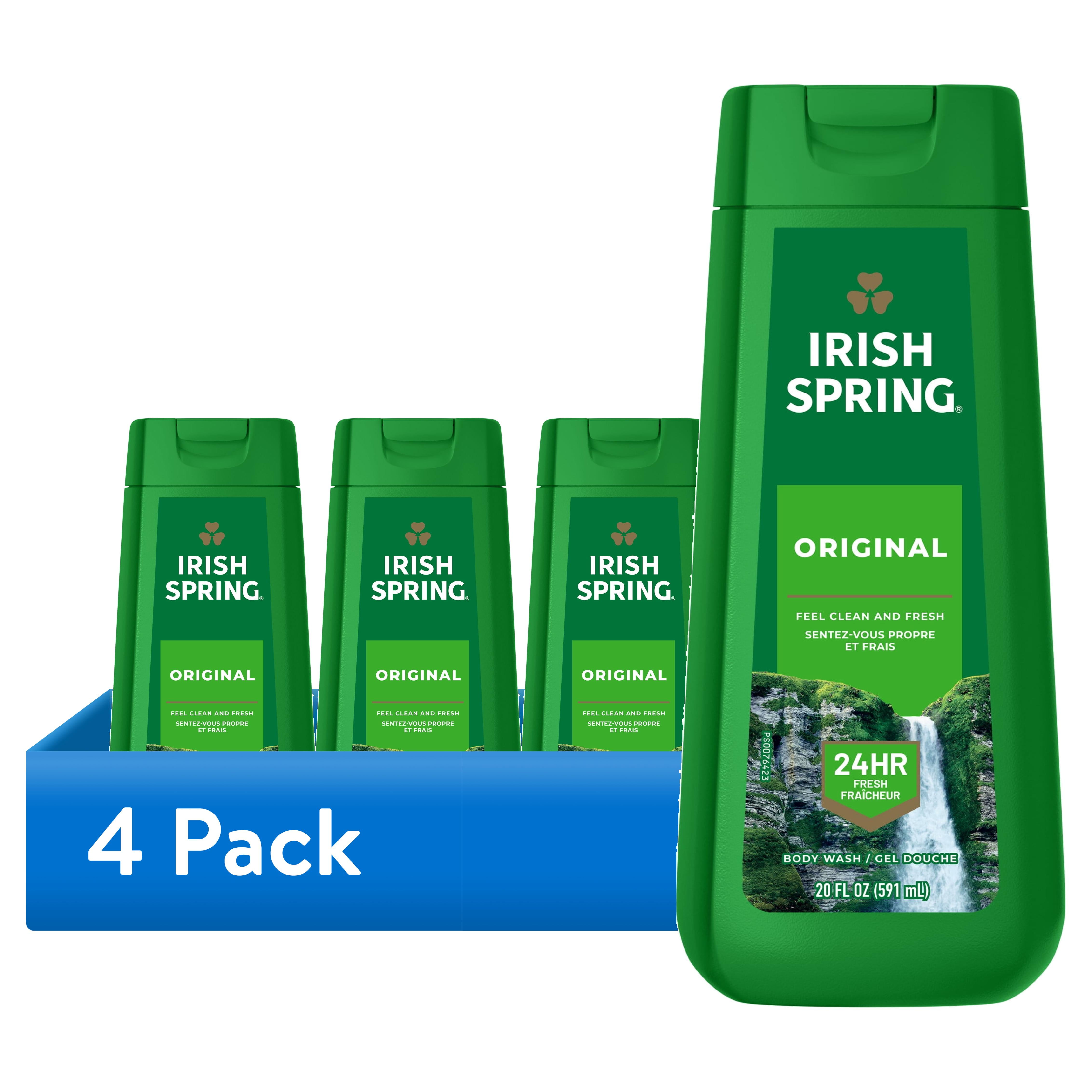 (4 pack) Irish Spring Original Moisturizing Body Wash for Men, 24-Hour ...