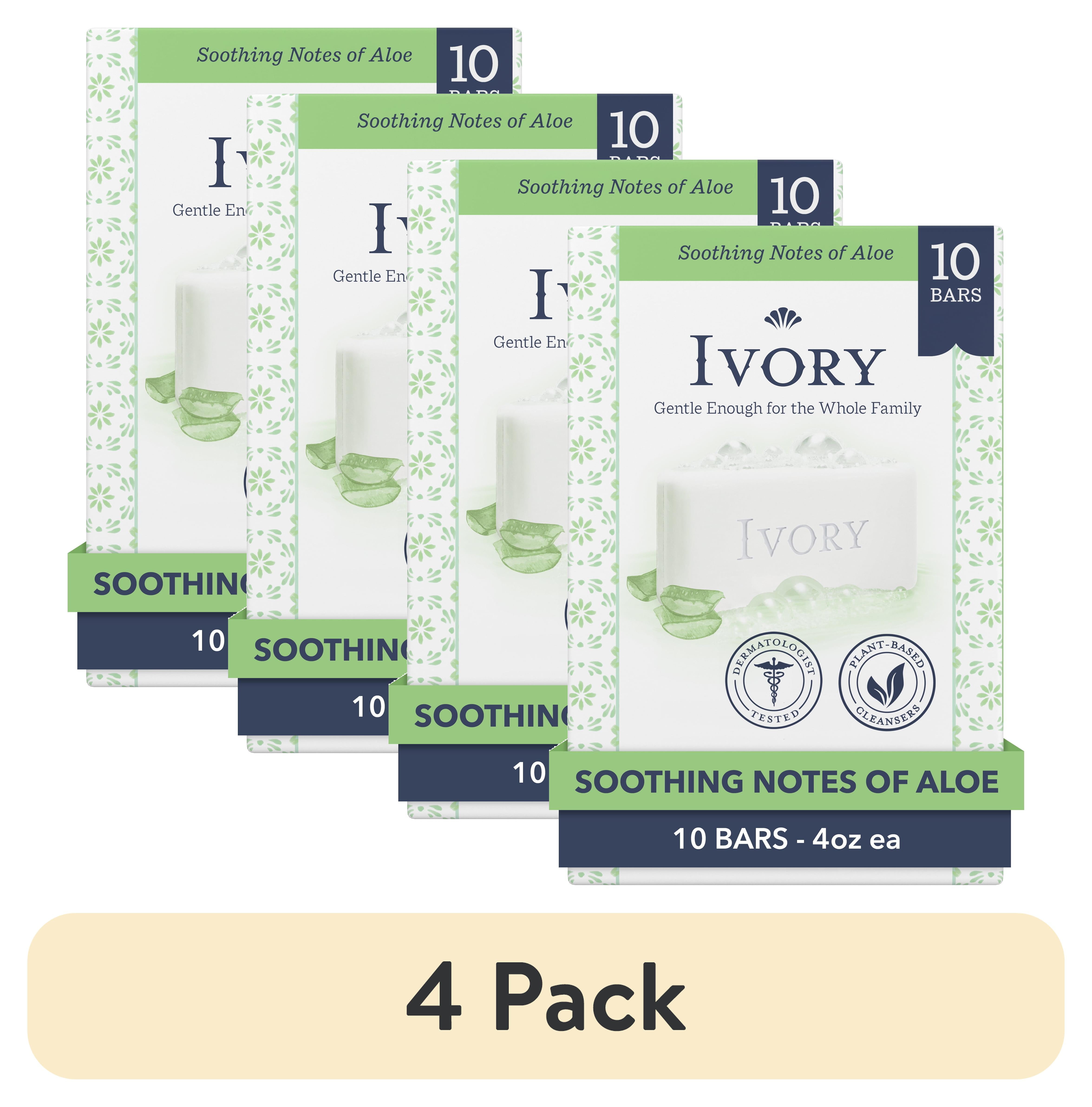 (4 pack) Ivory Gentle Bar Soap Aloe Scent 39.8oz, 10 Count - Walmart.com