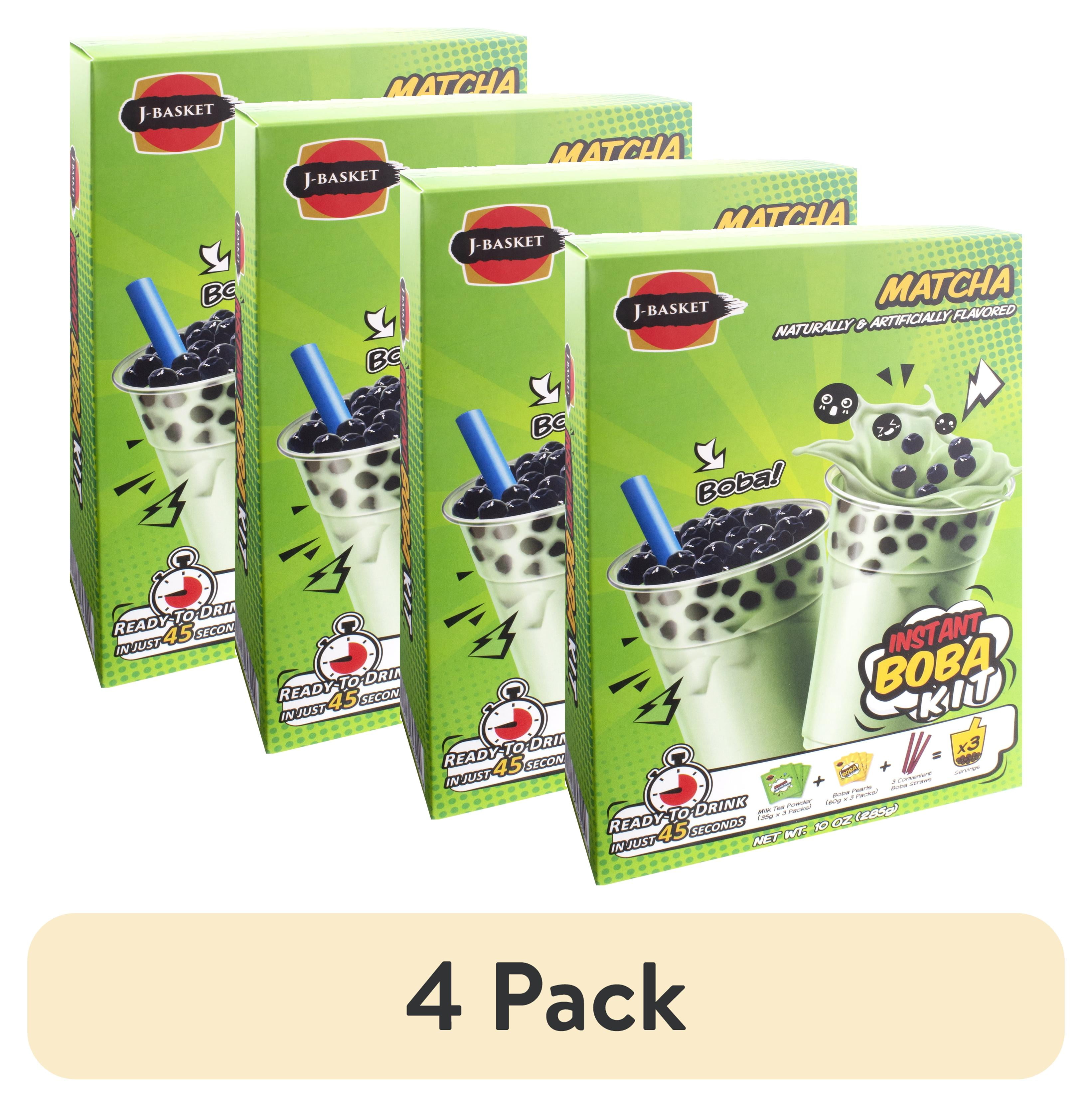 (4 pack) J-Basket Matcha Instant Tea Boba Kit 10oz /285g - Walmart.com