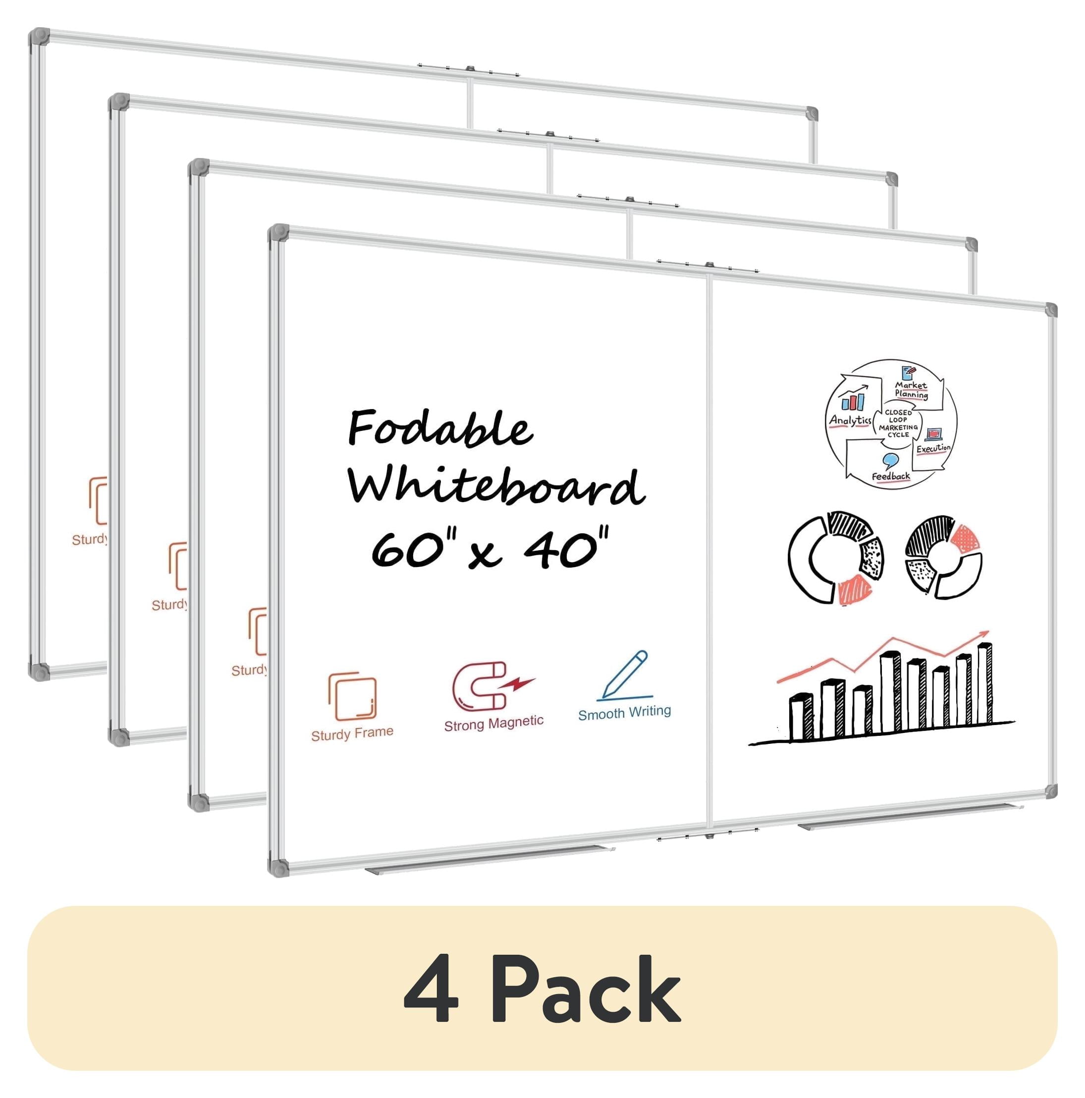 (4 pack) JILoffice Large Foldable White Board 60" x 40" Large Dry Erase ...