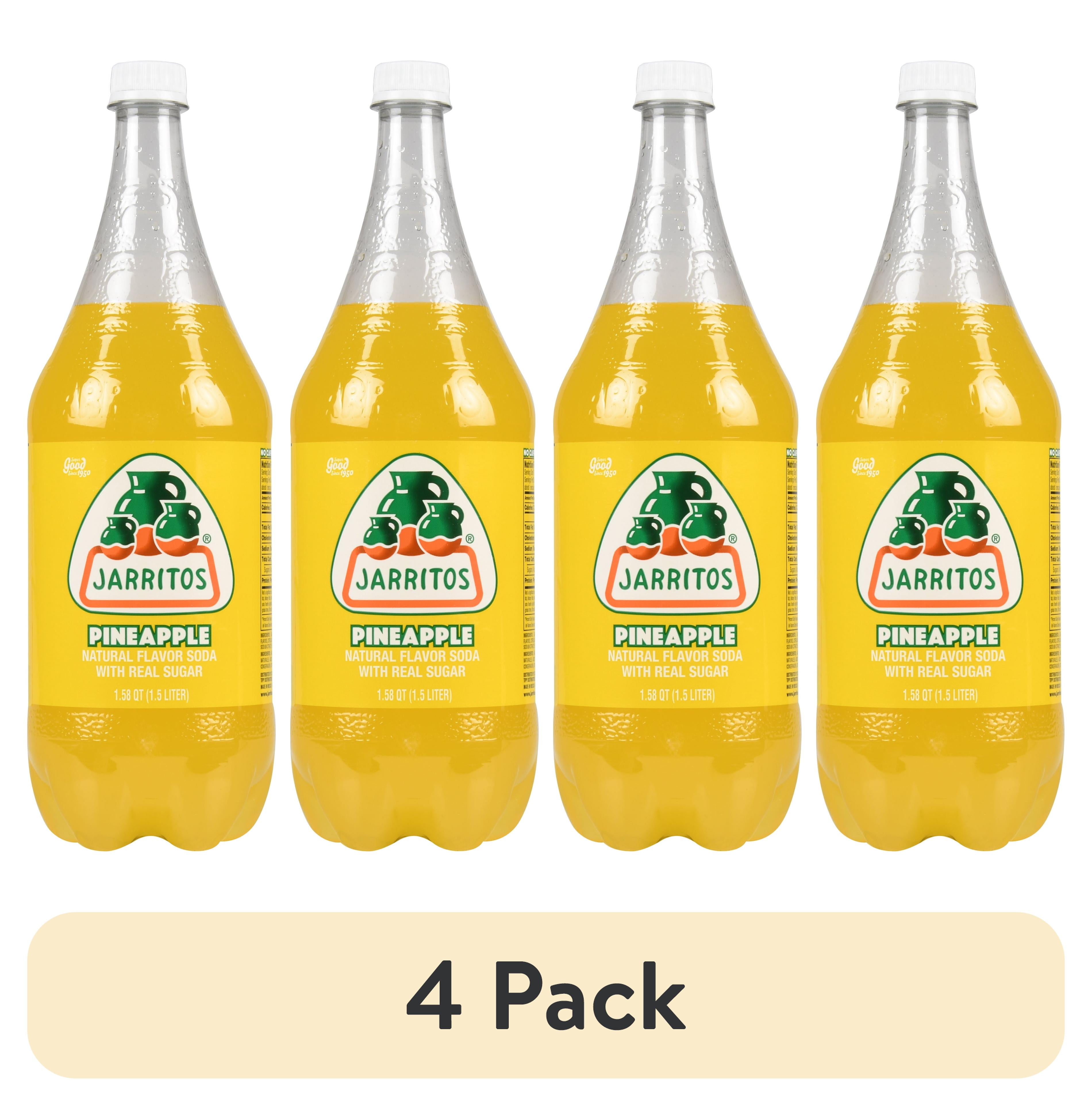 (4 pack) Jarritos Pineapple Soda, 1.58 qt (1 Liter), 1 Count - Walmart.com