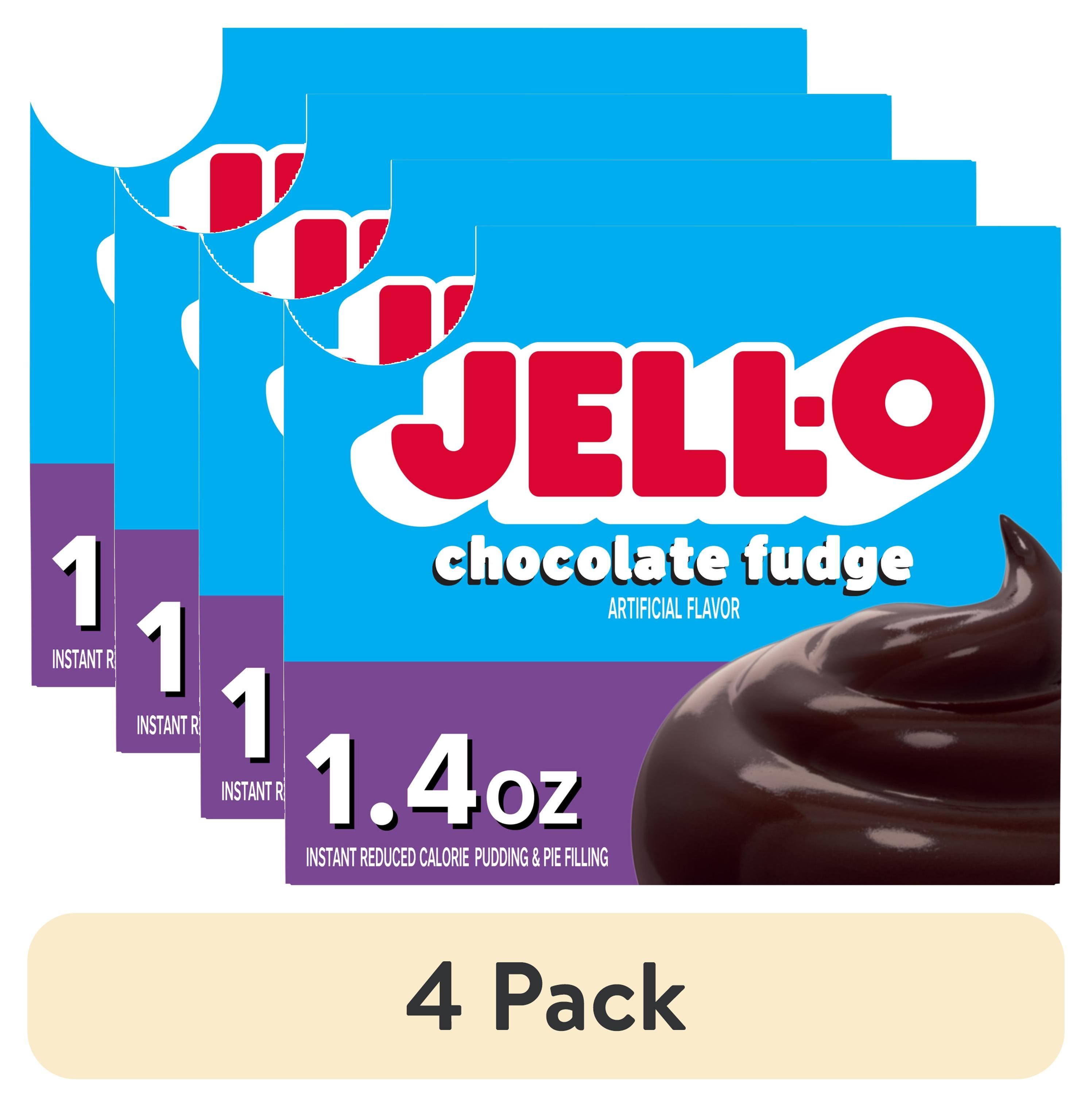 (4 pack) Jell-O Chocolate Fudge Zero Sugar Instant Reduced Calorie ...