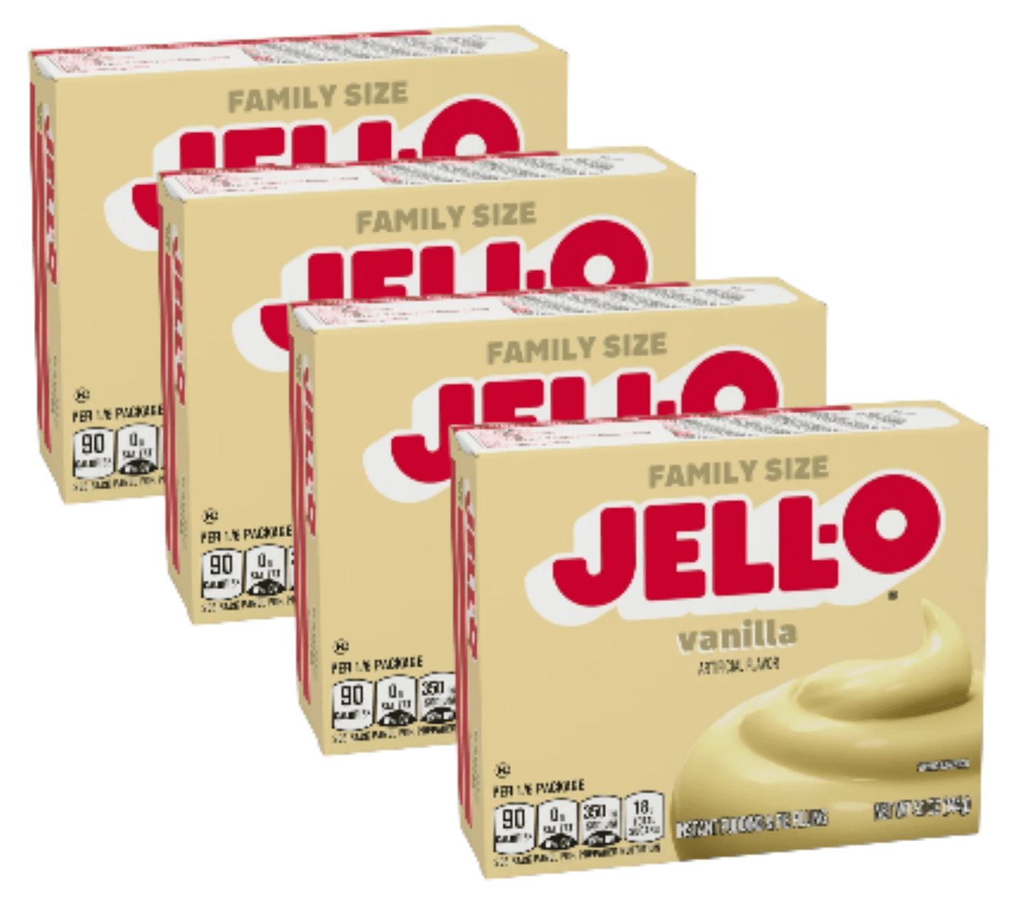 (4 pack) Jell-O Vanilla Instant Pudding Mix & Pie Filling, 5.1 oz. Box ...