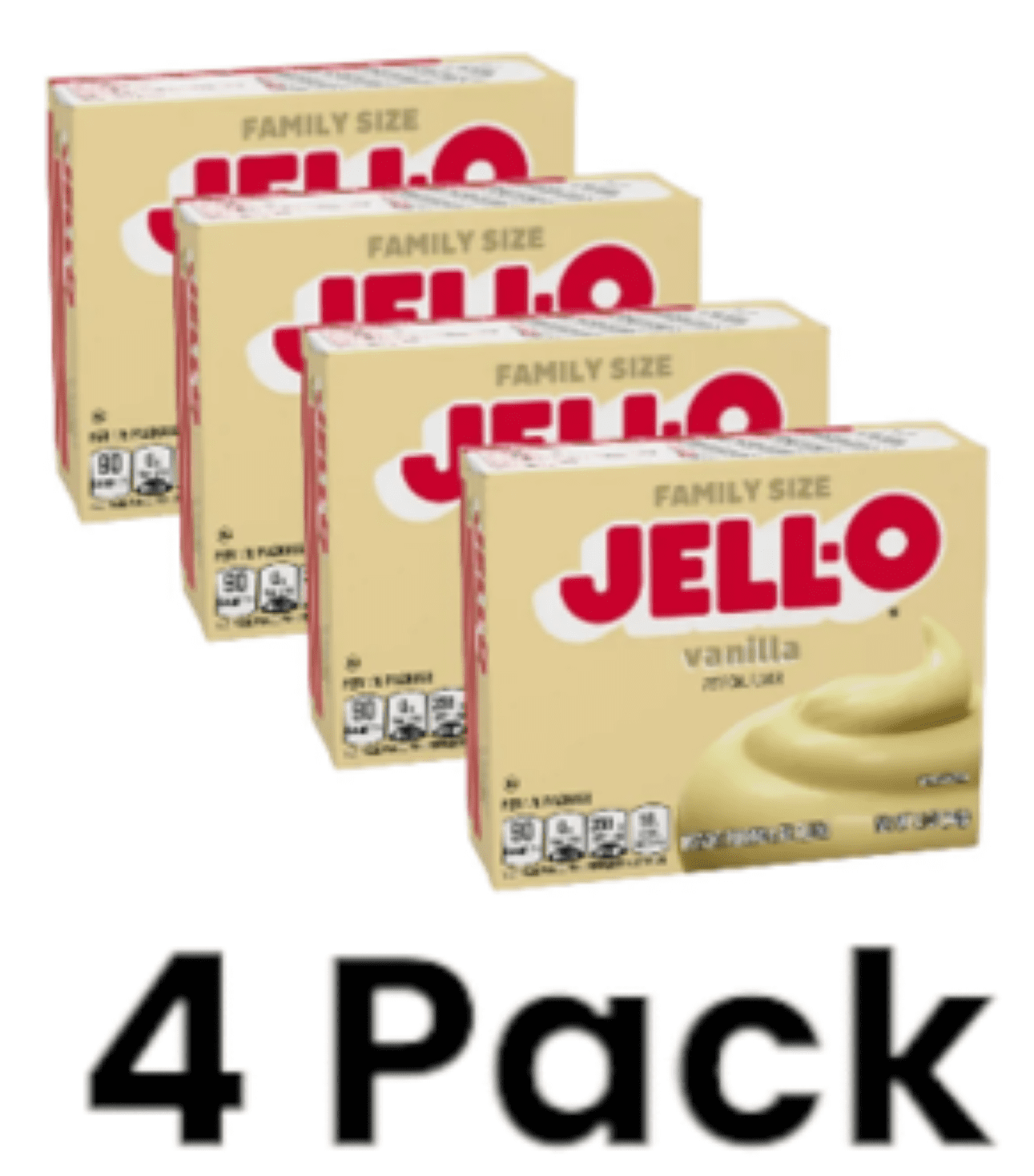 (4 pack) Jell-O Vanilla Instant Pudding Mix & Pie Filling, 5.1 oz. Box ...