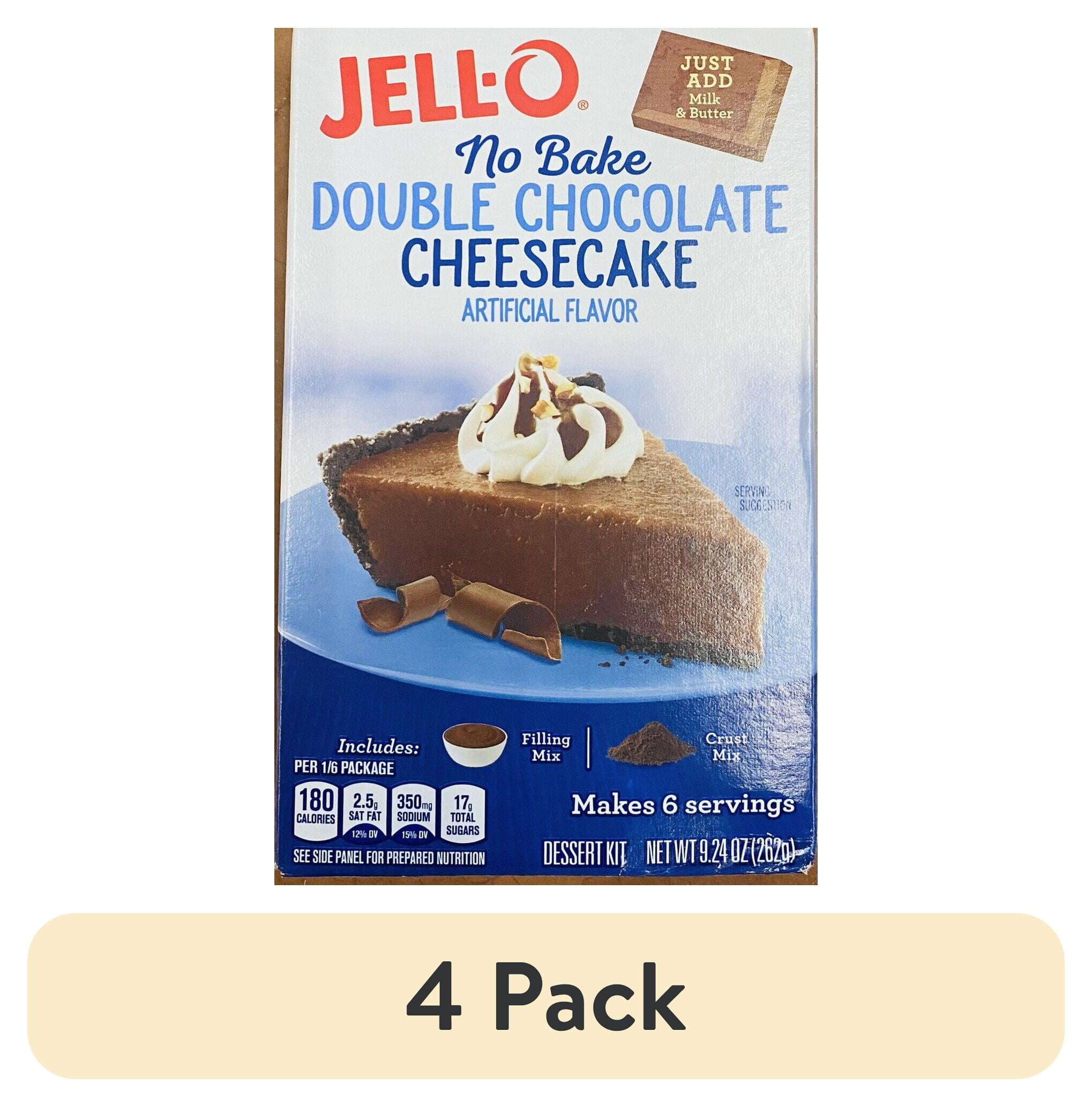 (4 pack) Jello No Bake DOUBLE CHOCOLATE CHEESECAKE Jell-O - 9.24 oz Box ...