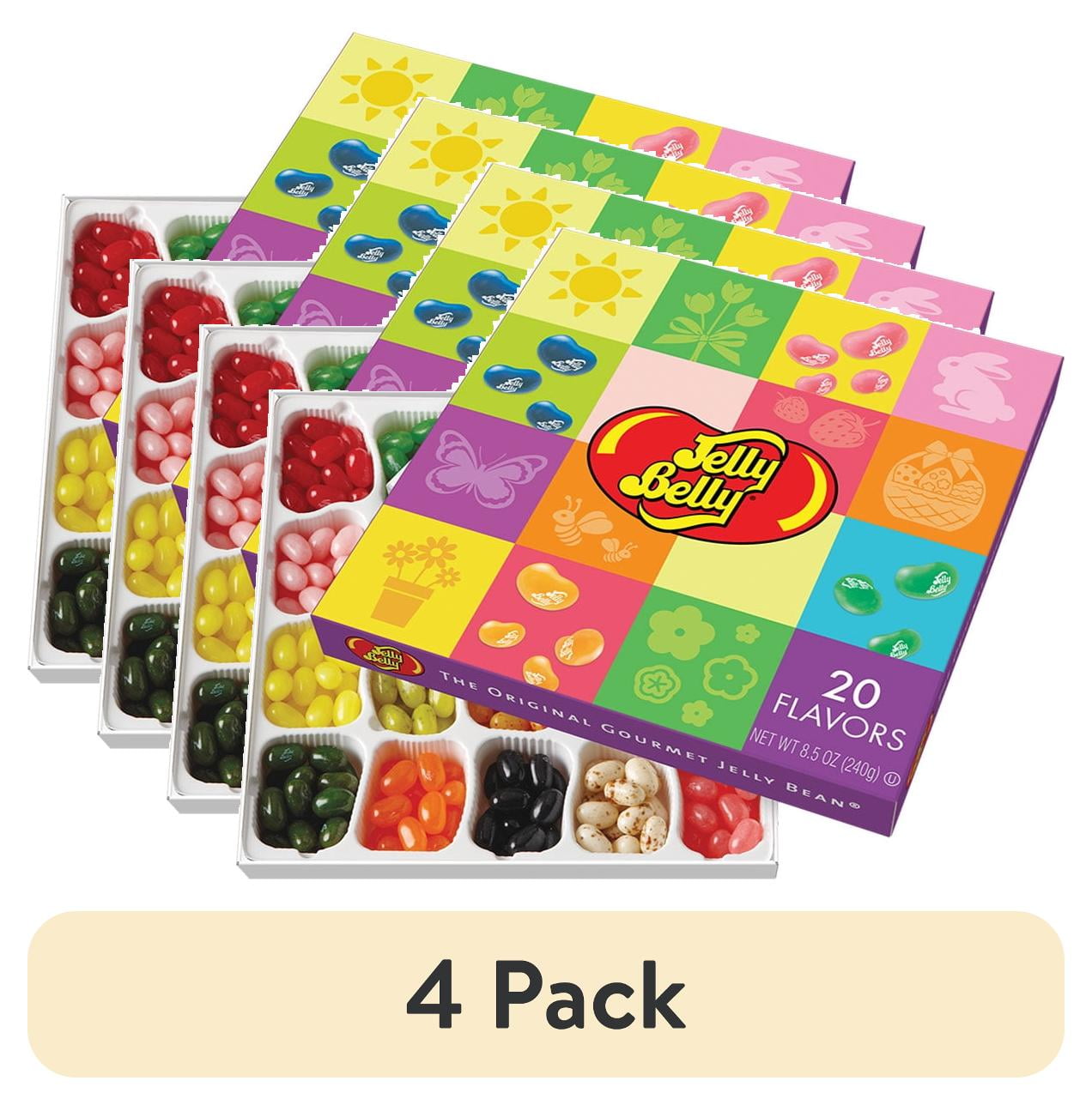 (4 pack) Jelly Belly 20-Flavor Assorted Jelly Bean Mix Easter Gift Box ...