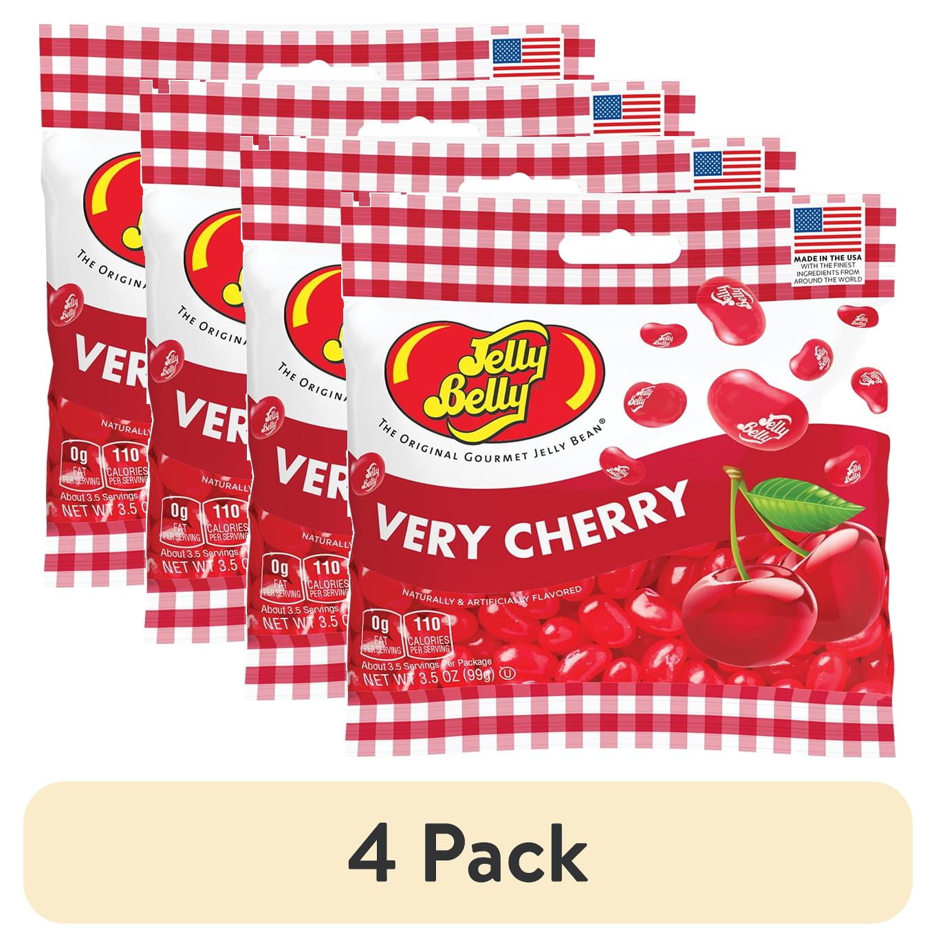 (4 pack) Jelly Belly Very Cherry Jelly Beans - 3.5 oz Grab & Go® Bags ...