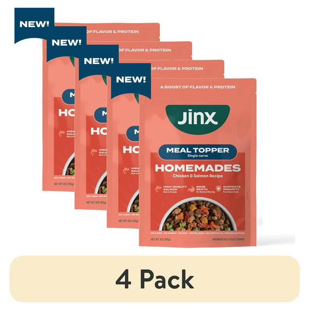 (4 pack) Jinx Homemades Chicken & Salmon Topper,3oz.Pouch - Walmart.com