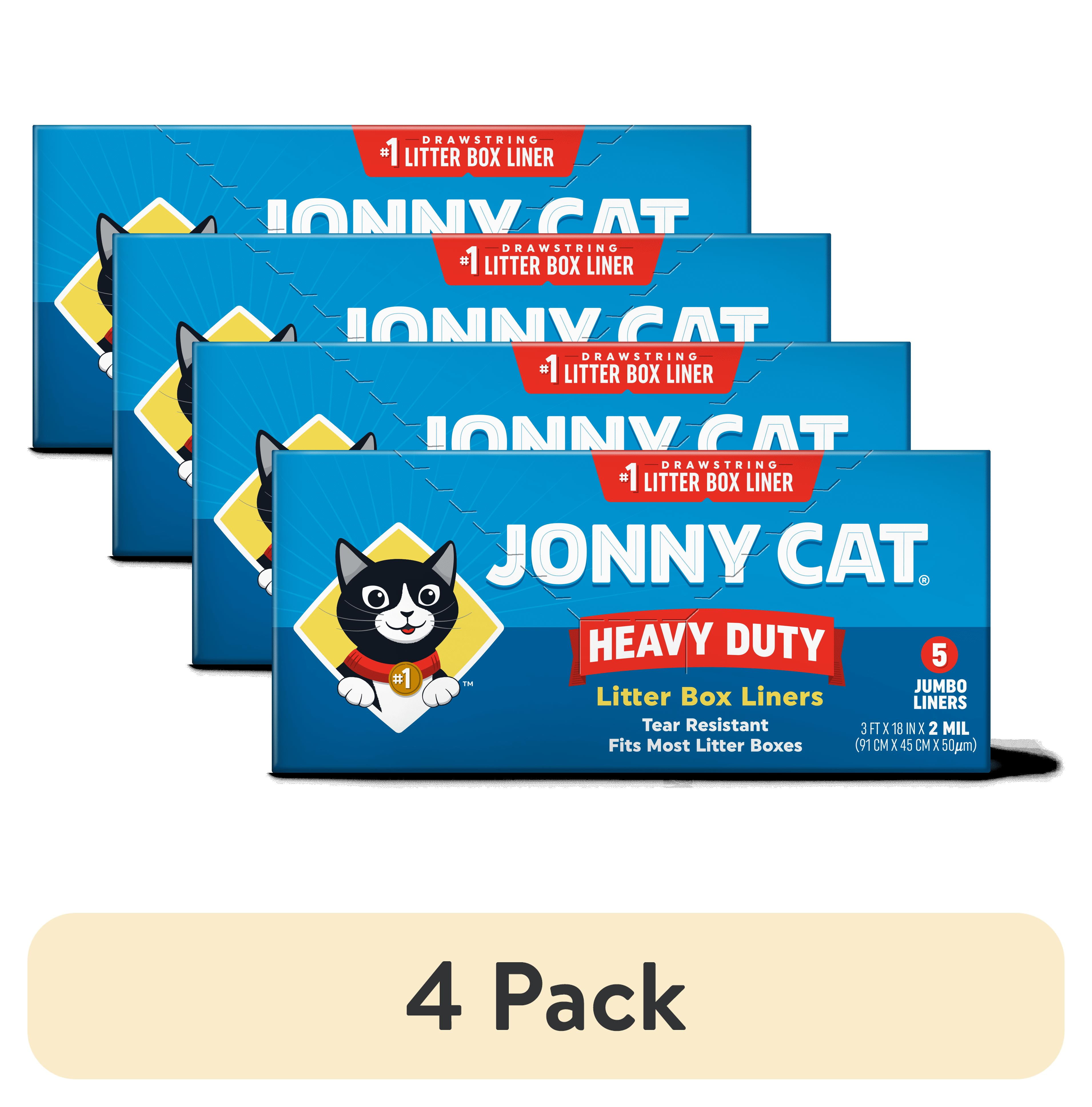 (4 pack) Jonny Cat Heavy Duty Jumbo w/Drawstring Litter Box Liners, 5 ...