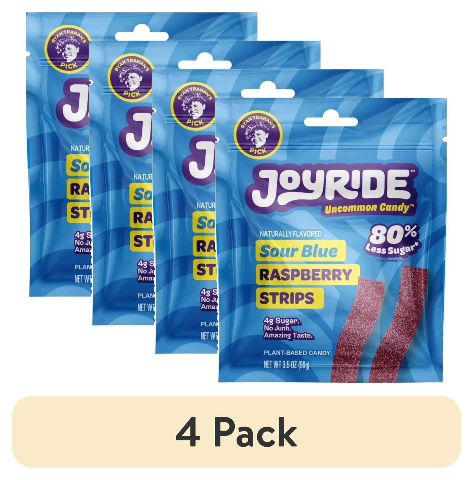 (4 pack) Joyride Sour Blue Raspberry Strips Candy 3.5 oz - Walmart.com