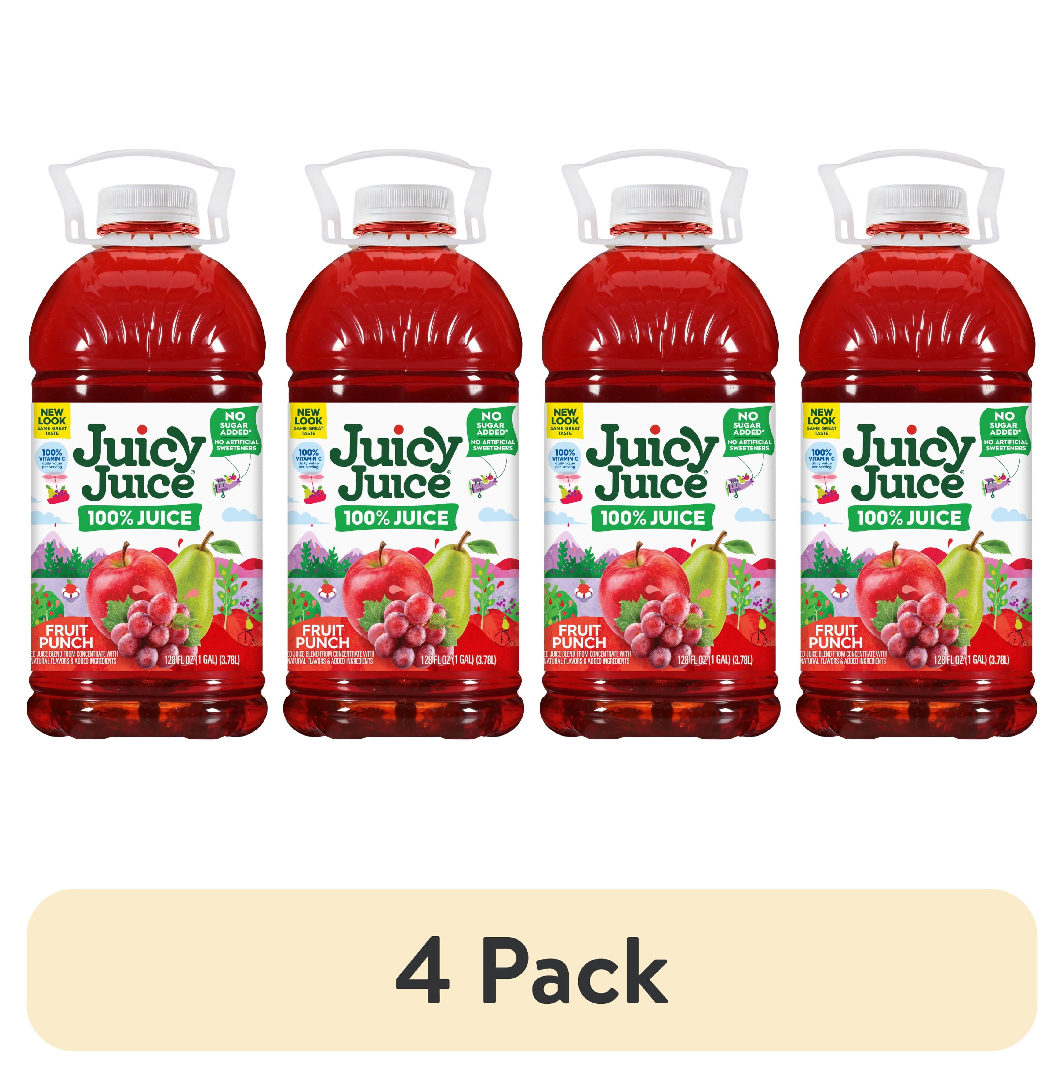 (4 pack) Juicy Juice 100% Juice, Fruit Punch, 128 fl oz Bottle ...