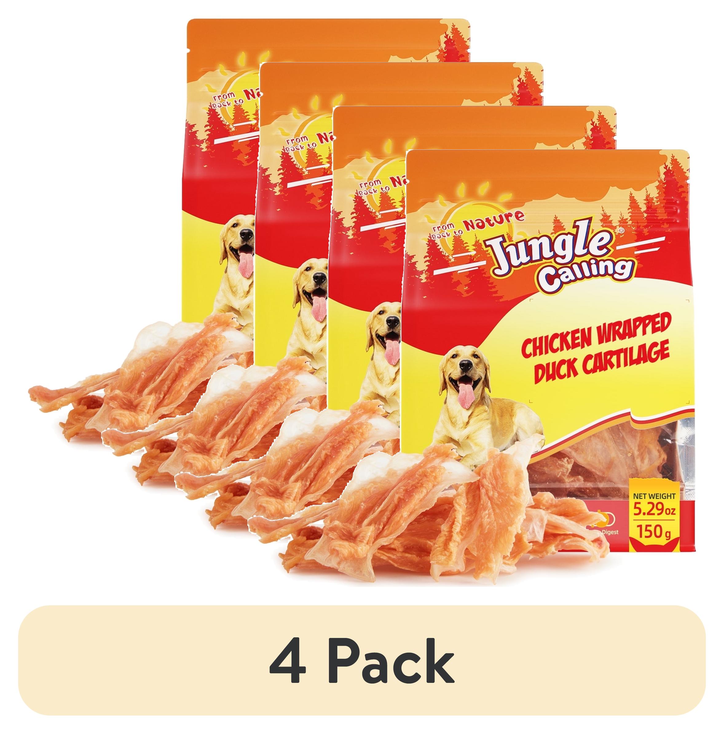 (4 pack) Jungle Calling Chicken Jerky Dog Treats, Rawhide Free Chicken ...