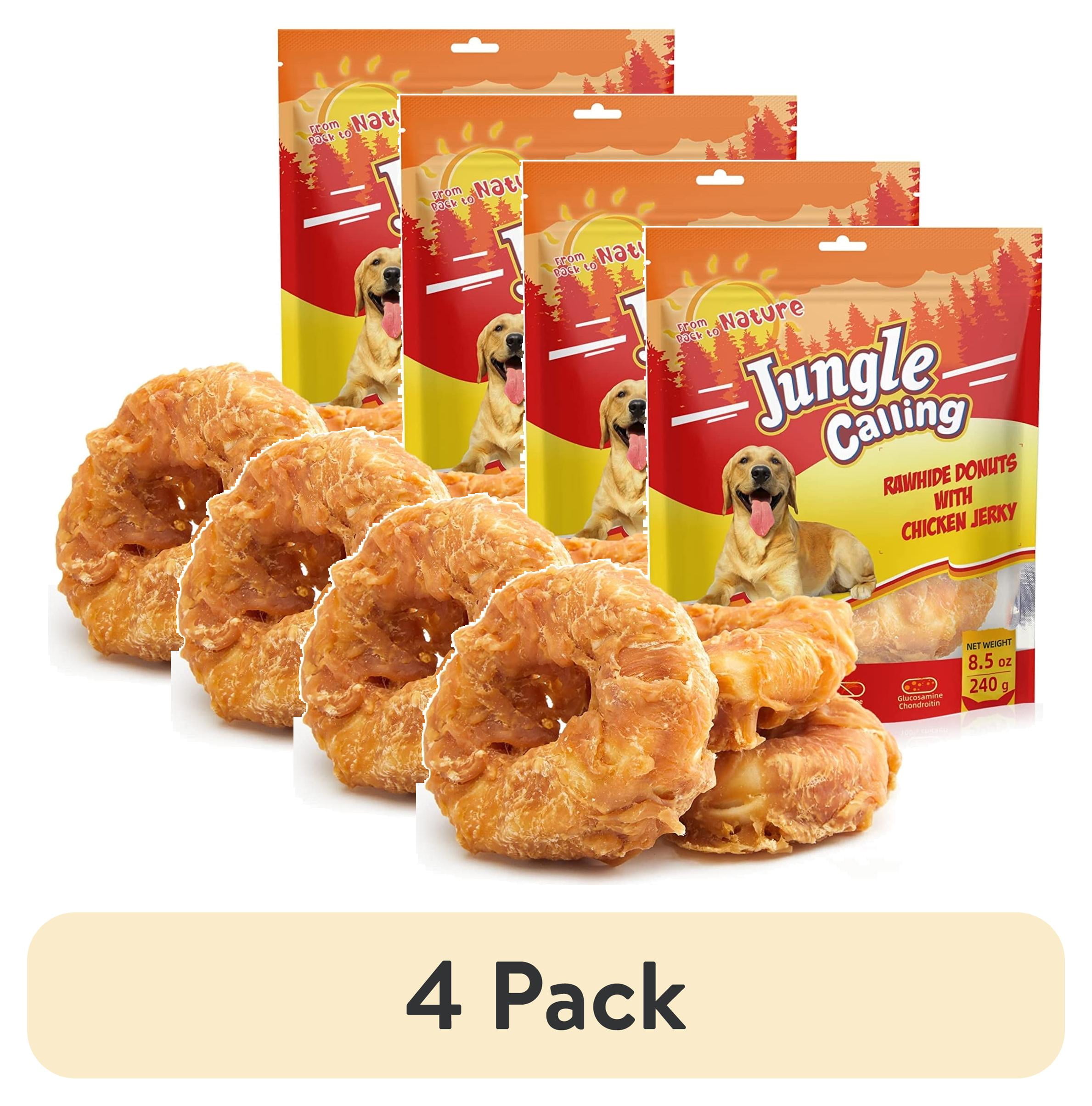 (4 pack) Jungle Calling Dog Treats Long Lasting, Rawhide Chews for Dogs ...
