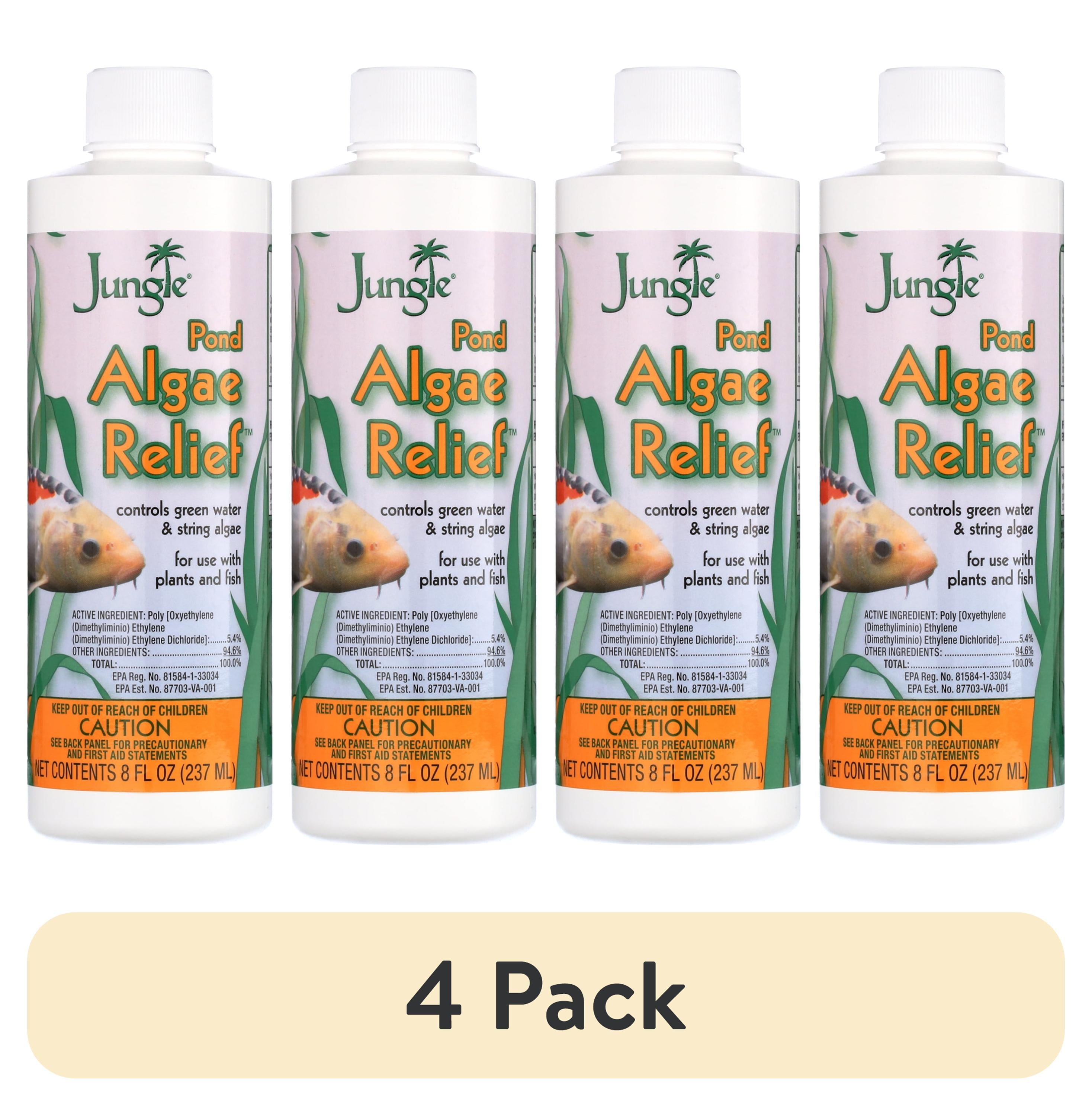 (4 pack) Jungle Pond Algae Relief Water Treatment for Ponds, Controls ...