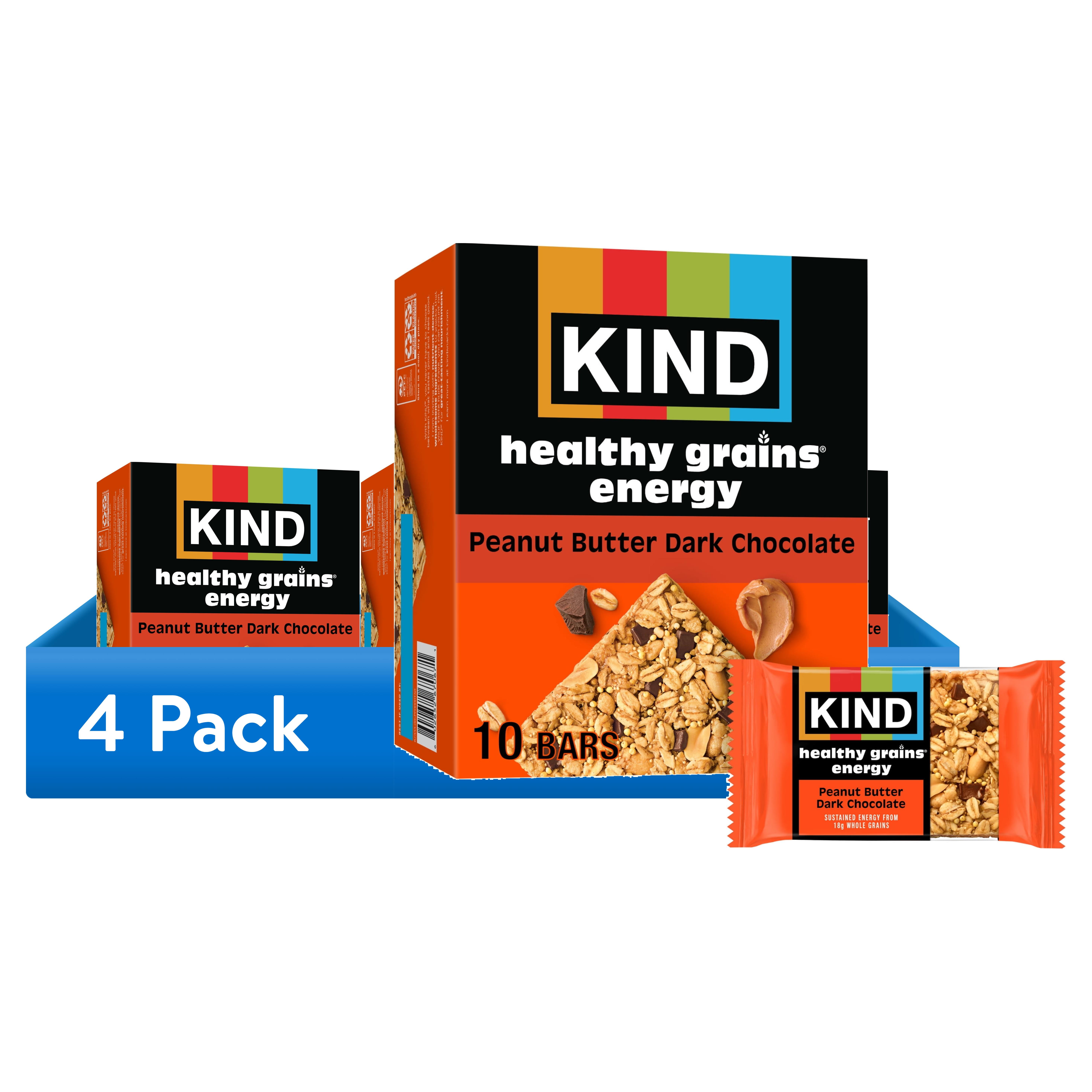(4 pack) KIND Healthy Grains Energy Peanut Butter Dark Chocolate Snack ...
