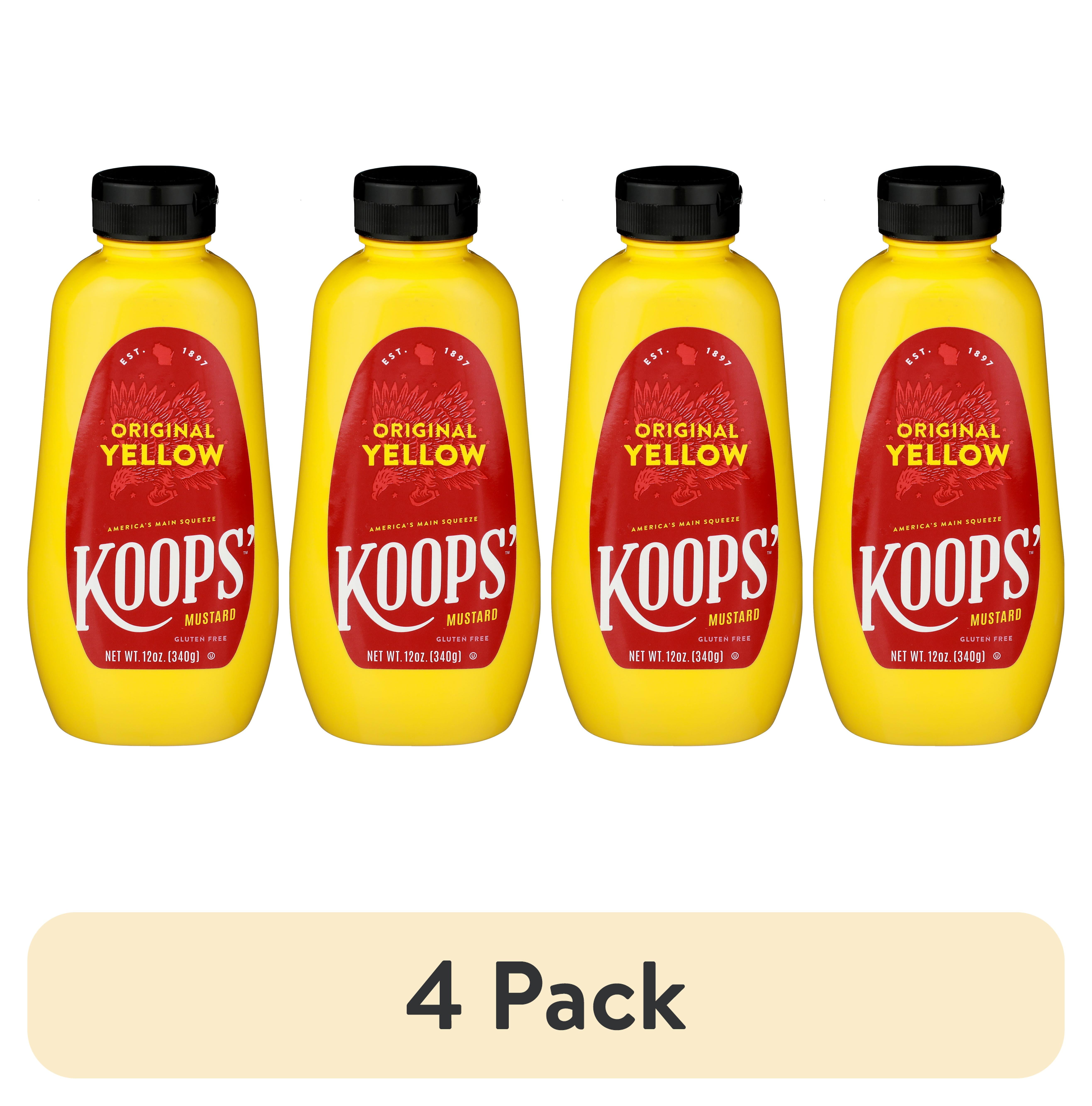(4 pack) KOOPS' Mustard, Original Yellow Mustard, 12 oz - Walmart.com
