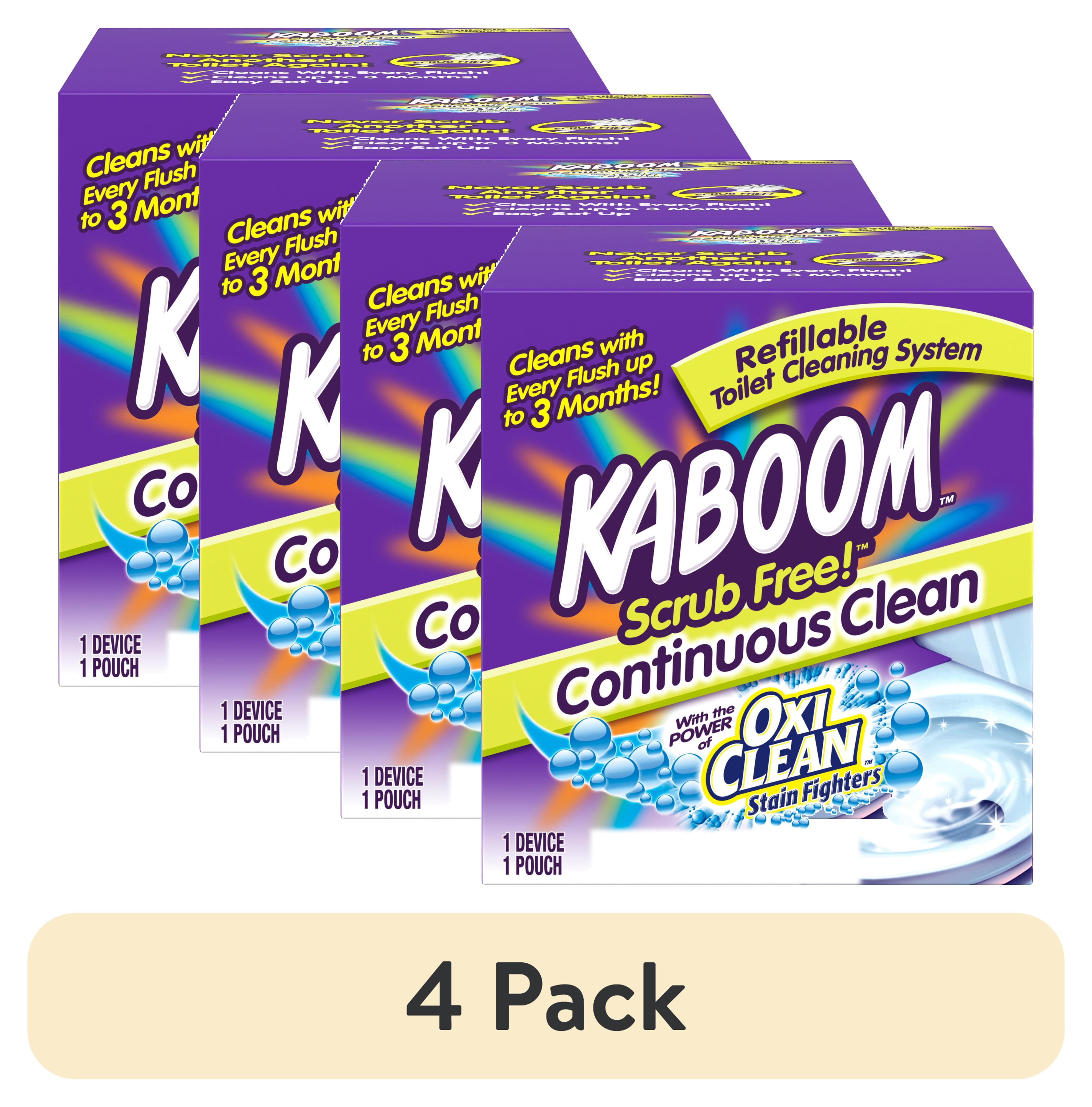 (4 pack) Kaboom Scrub Free! Continuous Clean Toilet Cleaning 1CT System ...