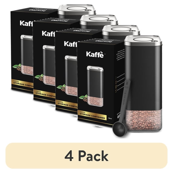 Kaffe Airtight Coffee Canister with Scoop 16oz Borosilicate Glass ...