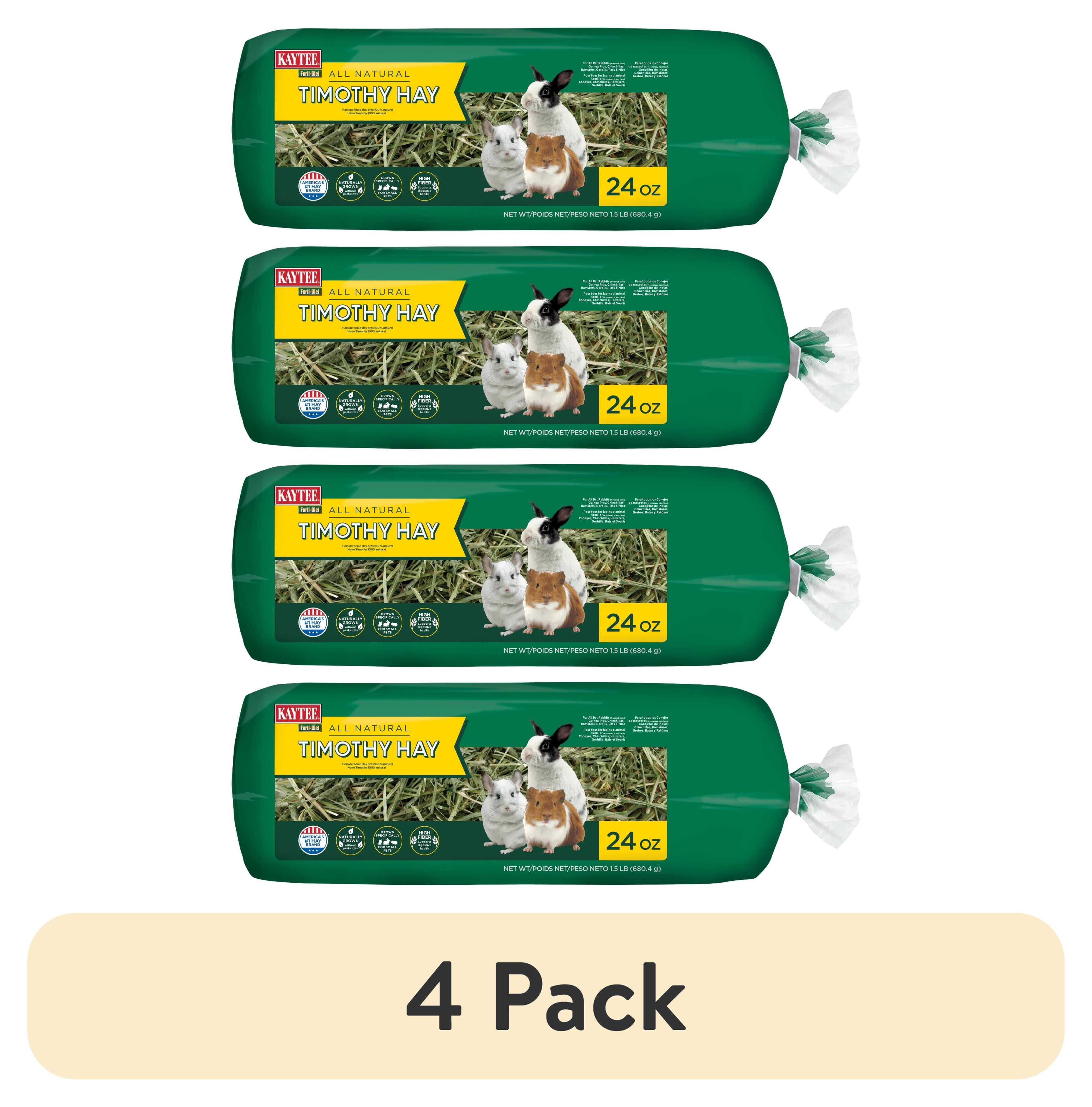 (4 pack) Kaytee Forti-Diet All Natural Timothy Hay , 24 ounce - Walmart.com