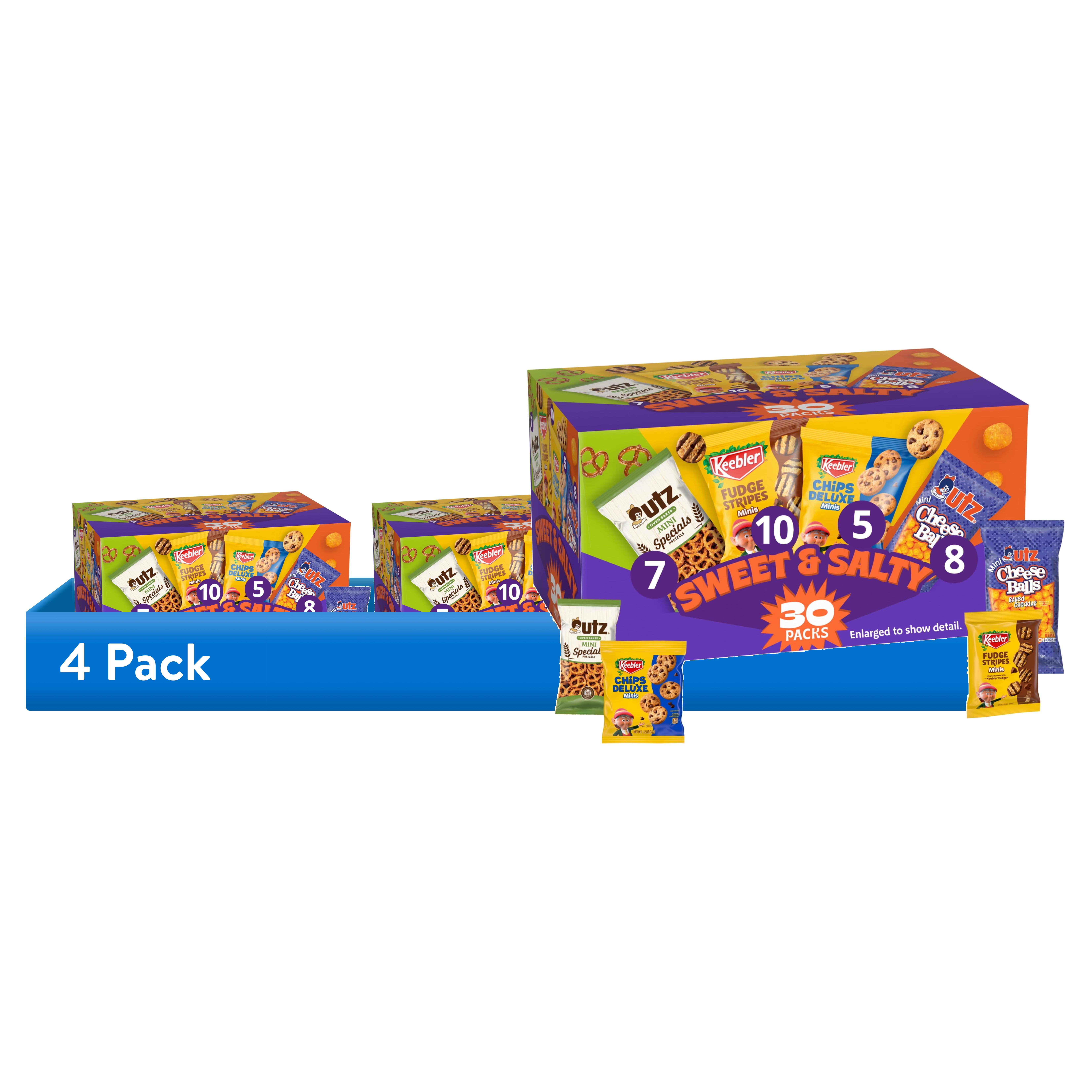 (4 pack) Keebler Sweet & Salty Variety Pack, 30-Count Box, Includes ...