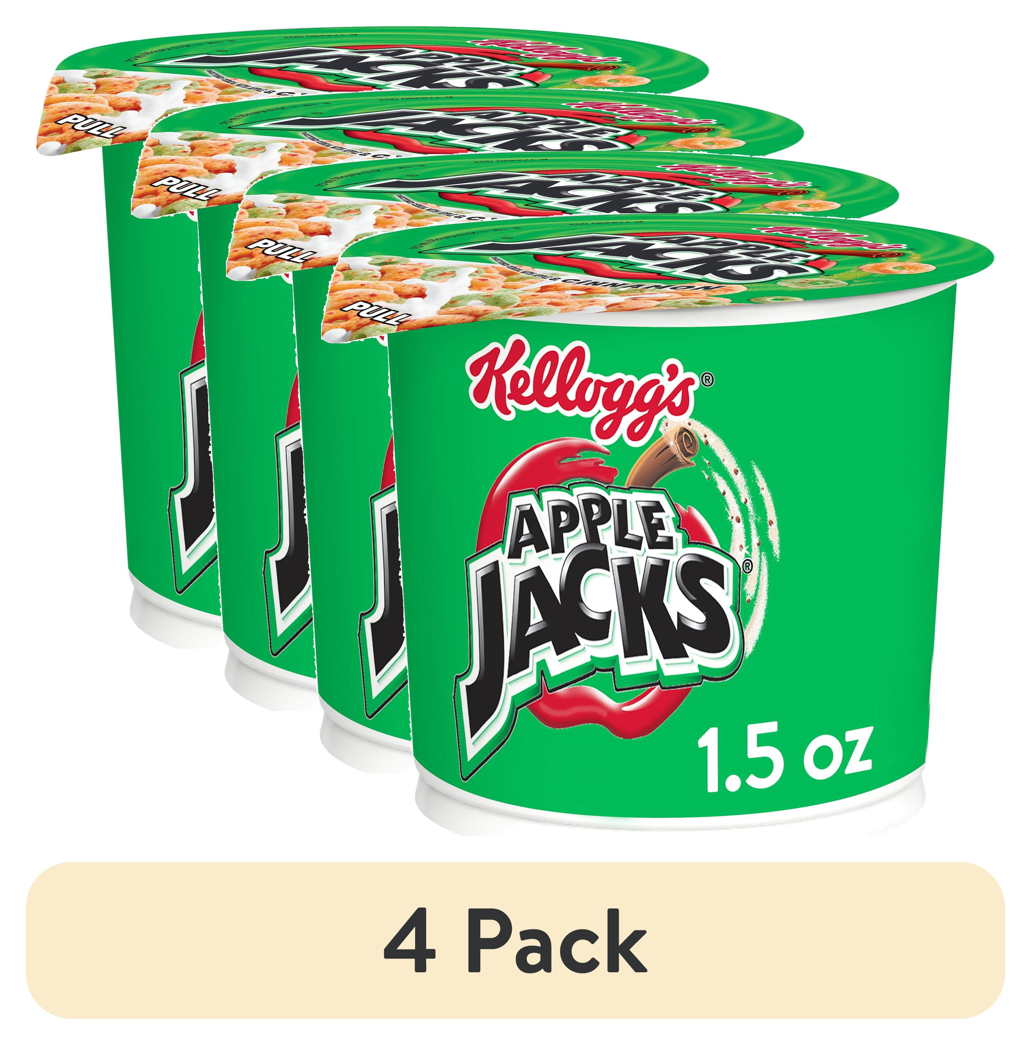 (4 pack) Kellogg's Apple Jacks Breakfast Cereal Cups, Kids Cereal ...