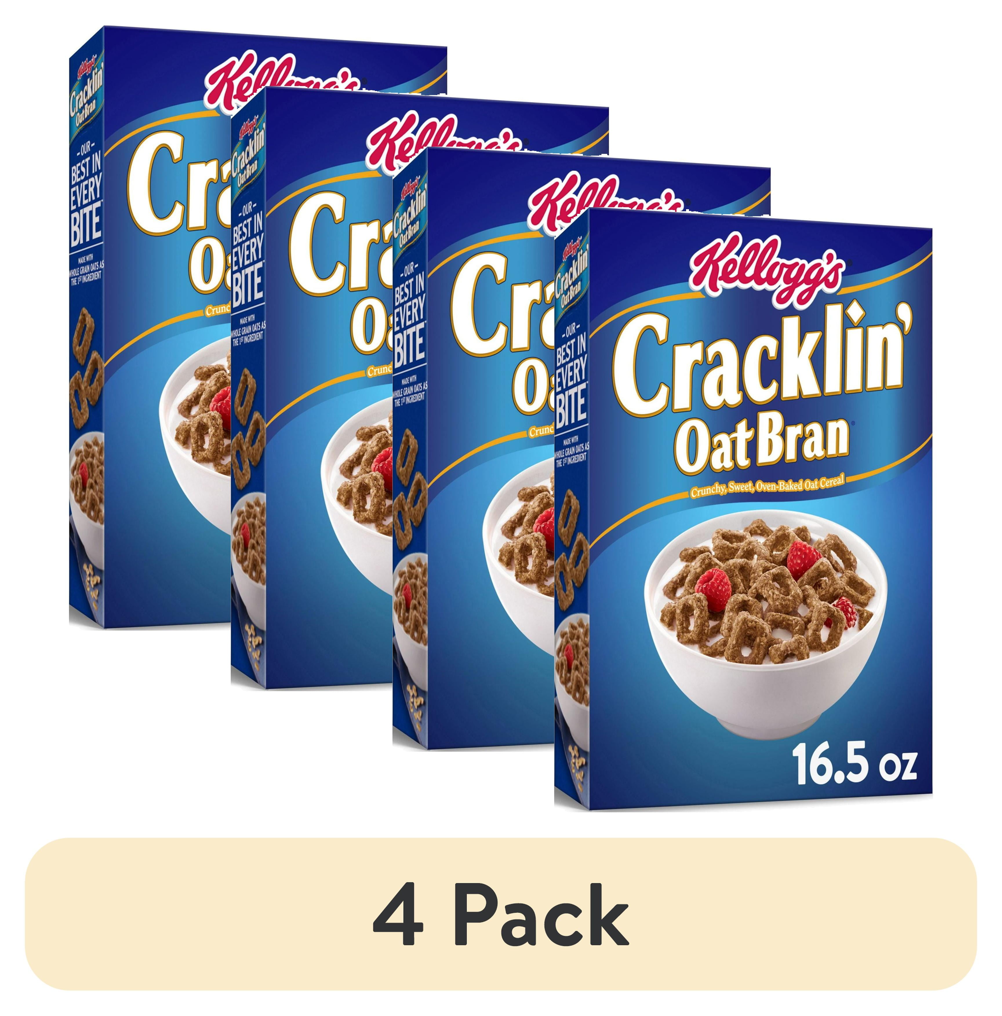 (4 pack) Kellogg's Cracklin' Oat Bran Breakfast Cereal, Family Cereal ...