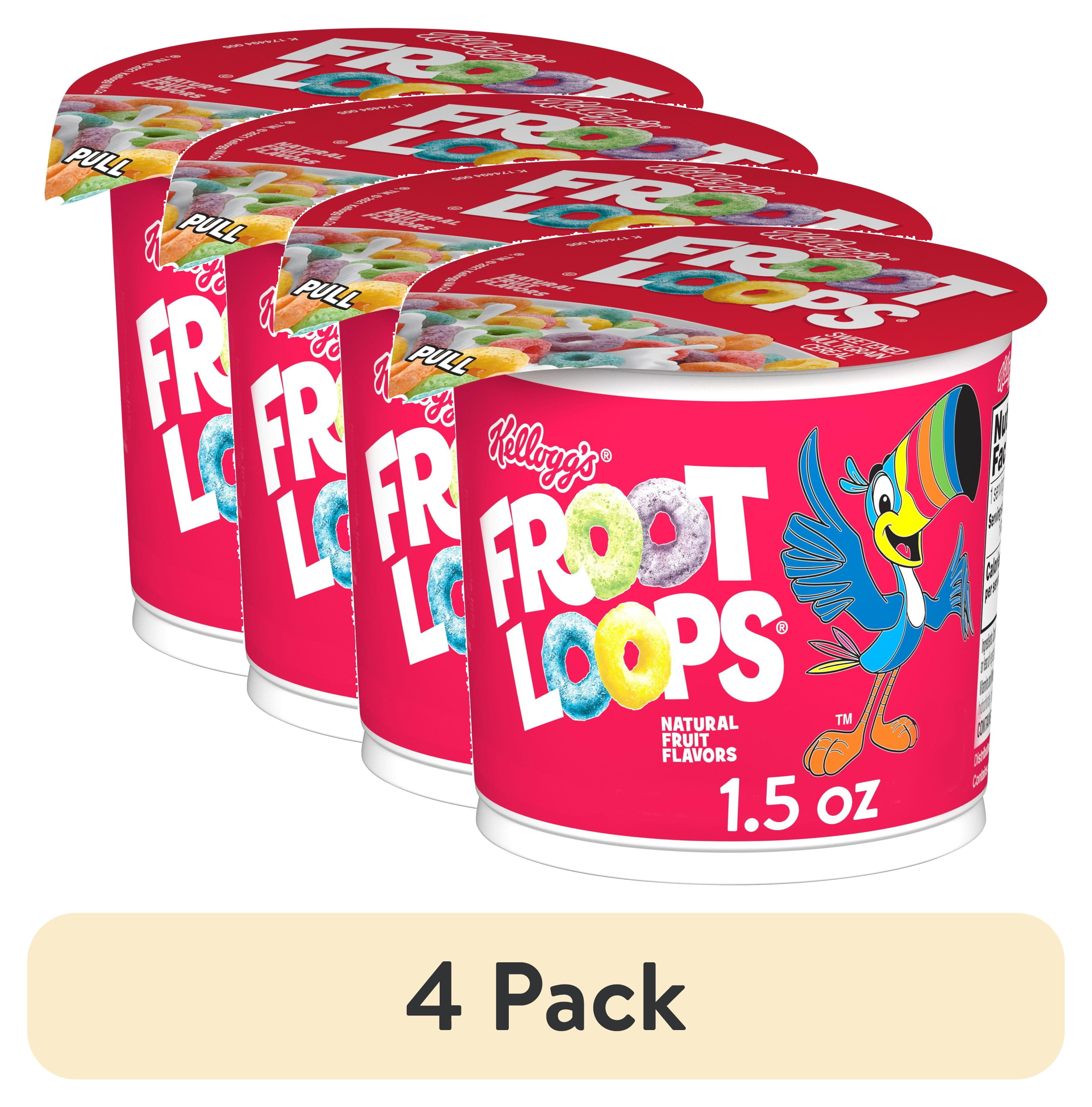 (4 pack) Kellogg's Froot Loops Cold Breakfast Cereal Cup, Fruit ...