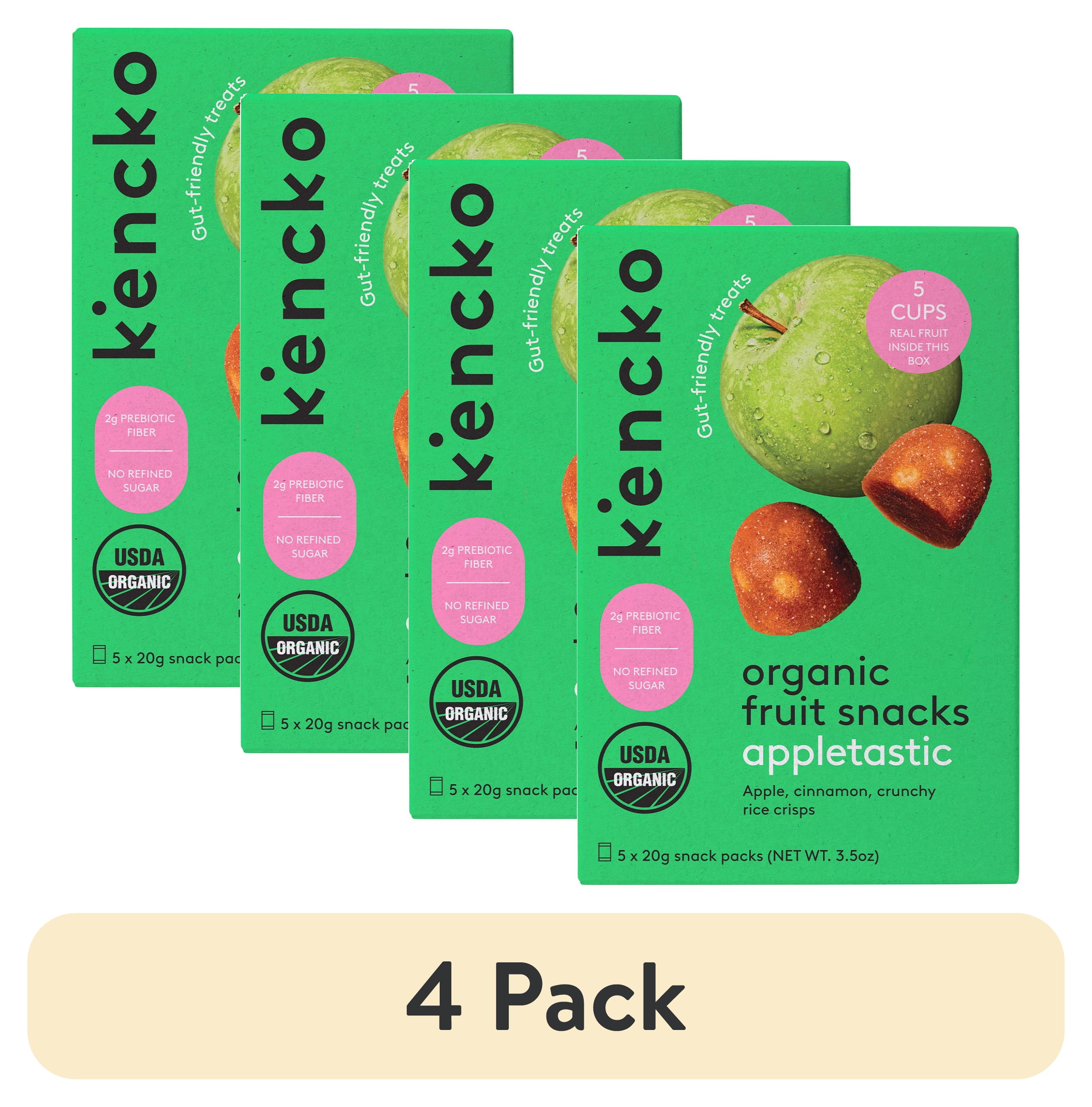 (4 pack) Kencko Appletastic Organic Fruit Snacks 3.5oz, 5 Pack ...