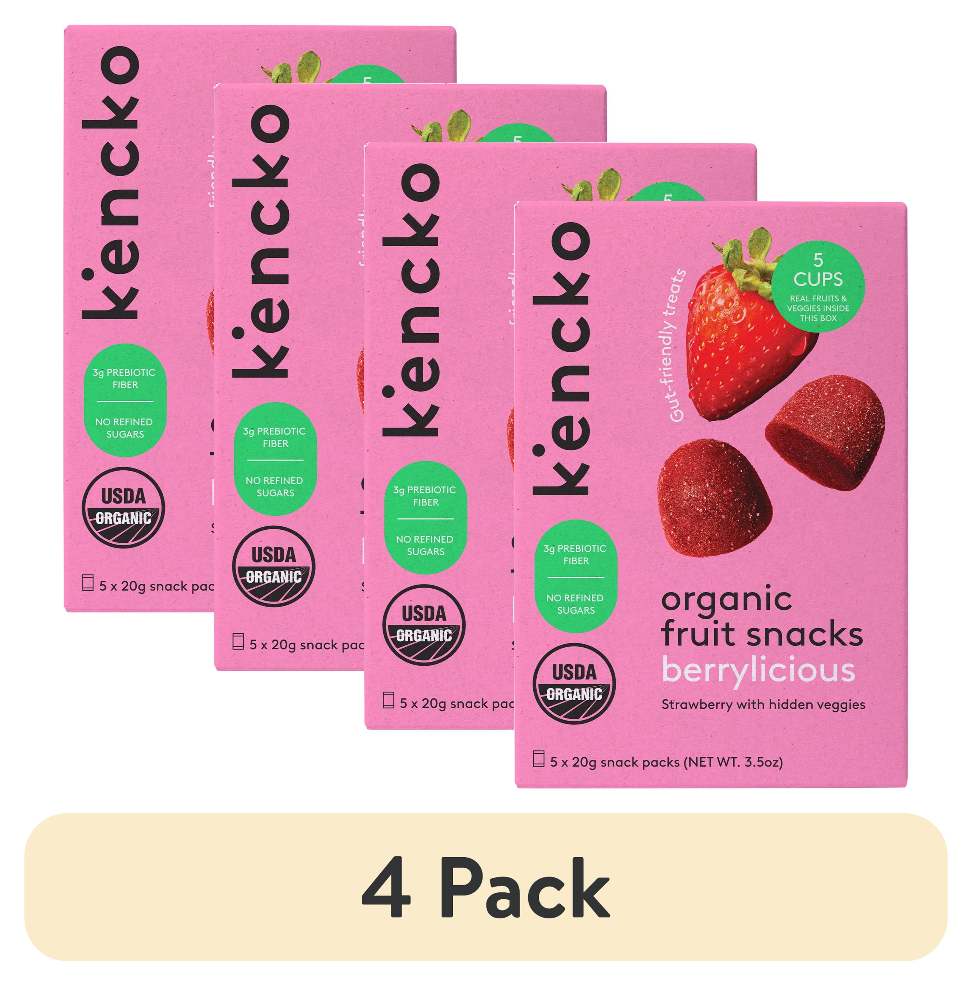 (4 pack) Kencko Berrylicious Organic Fruit Snacks, 3.5oz, 5 Pack - Walmart.com