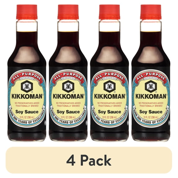(4 pack) Kikkoman Soy Sauce, 10 oz Bottle - Walmart.com