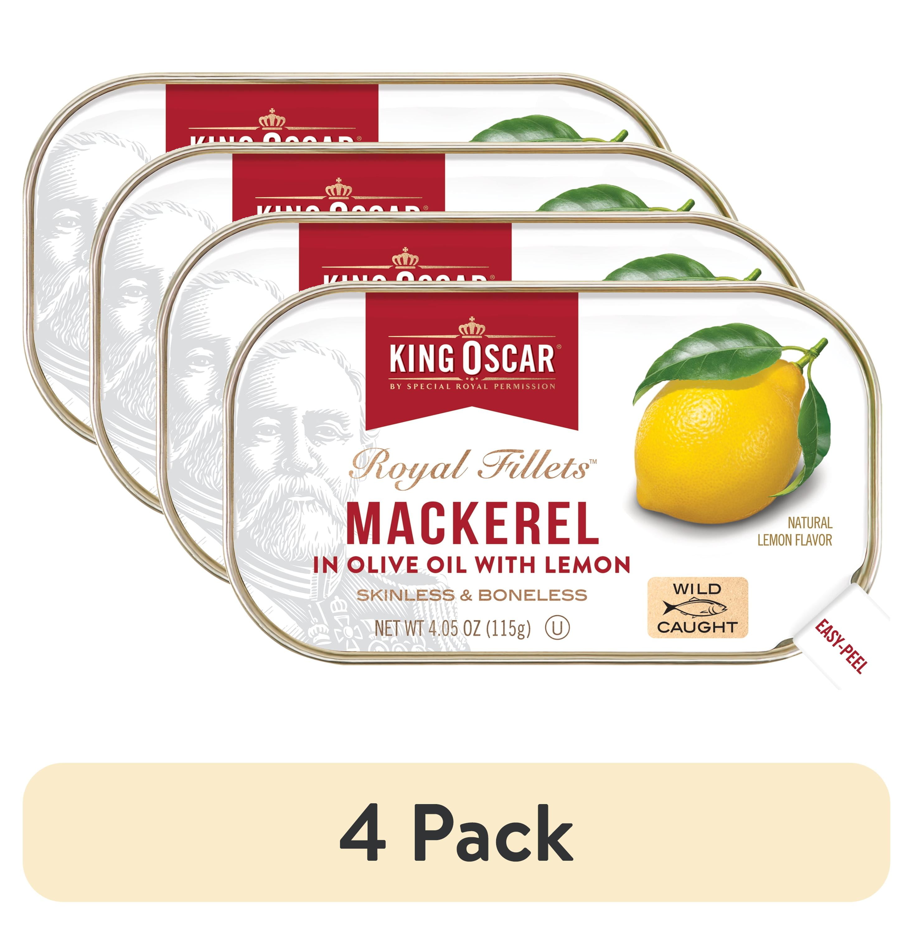 (4 pack) King Oscar Wild Caught Skinless & Boneless Mackerel in Olive ...
