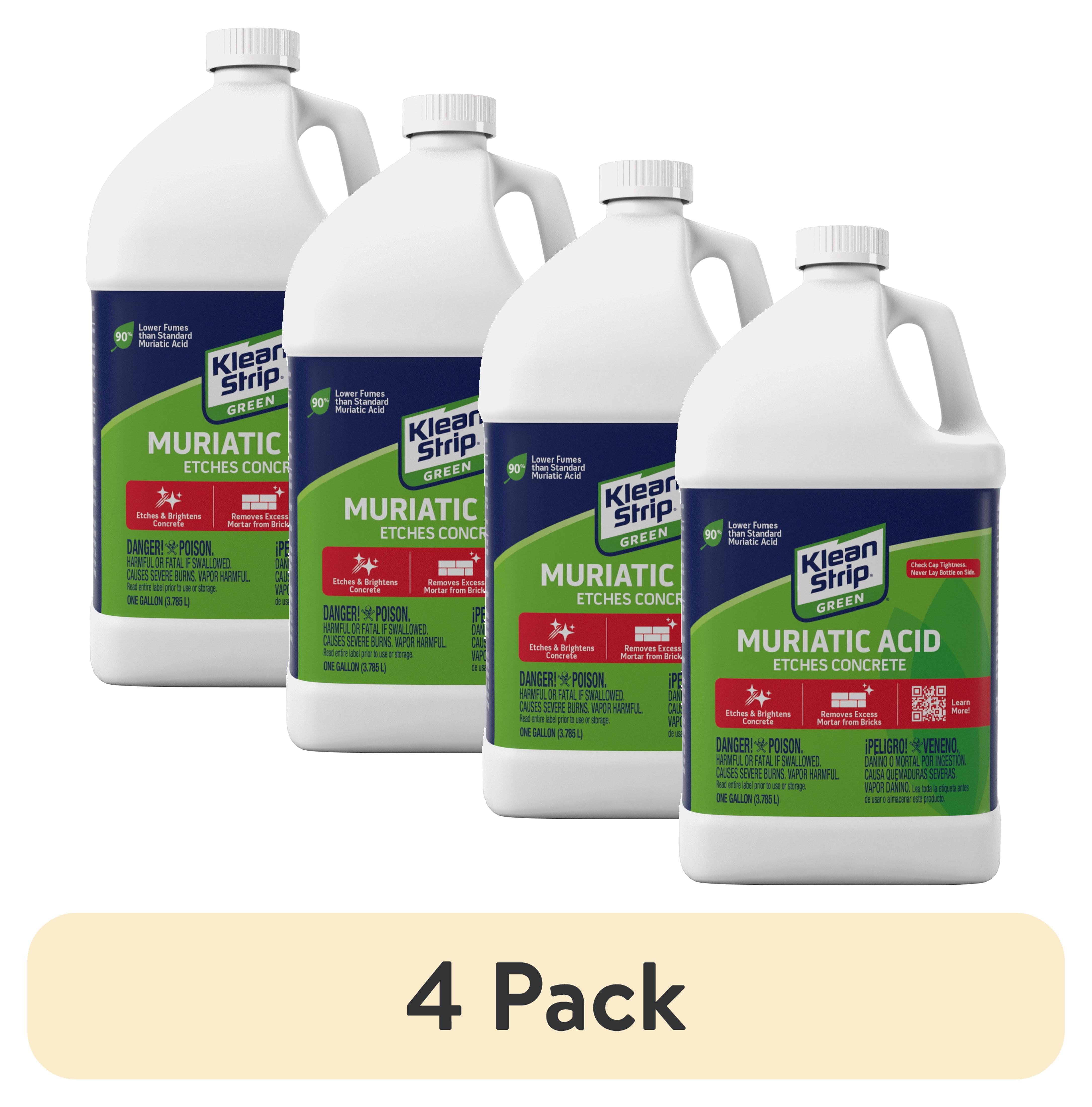 (4 pack) Klean-Strip Green™ Muriatic Acid, 1 Gallon - Walmart.com