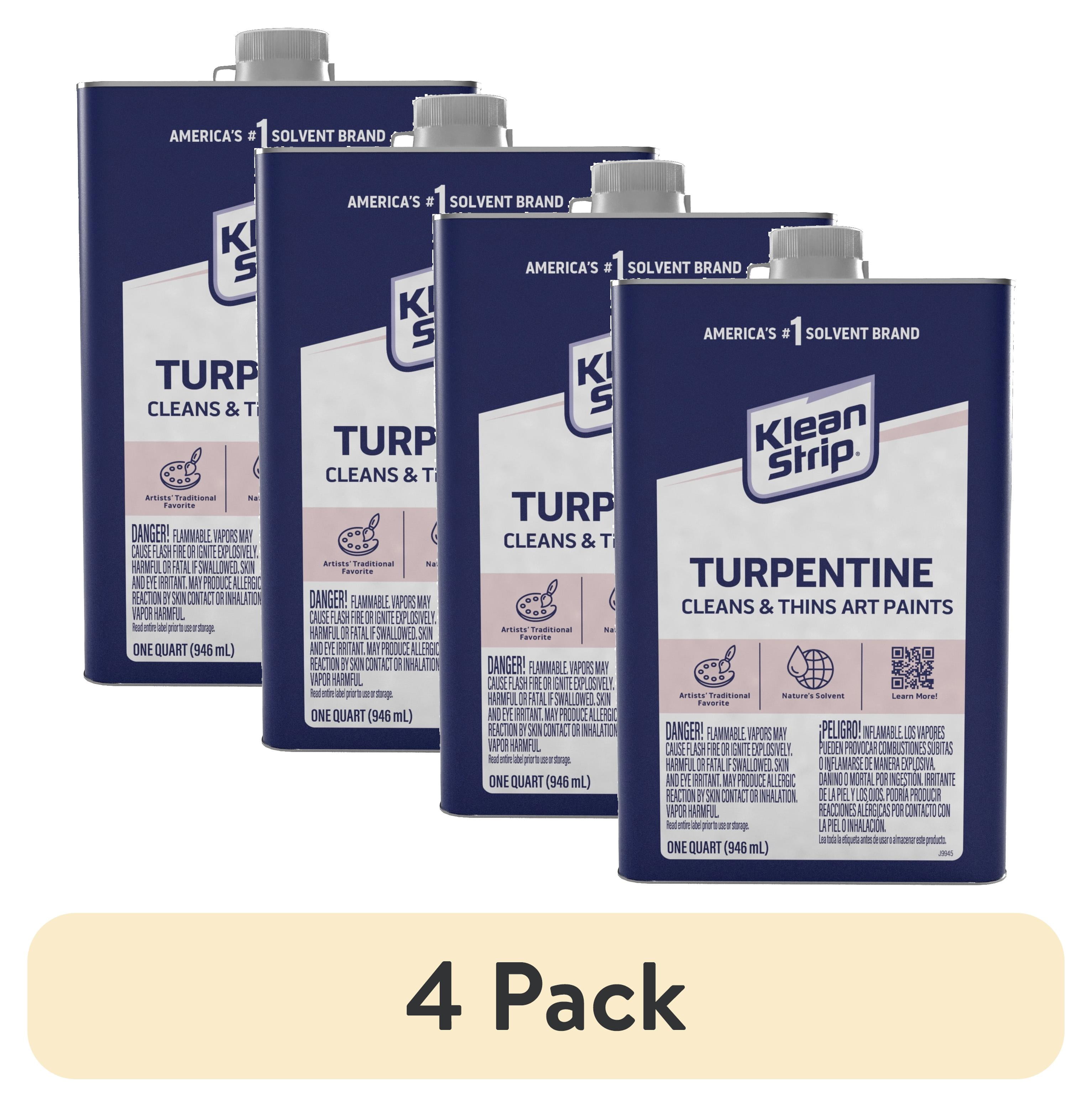 (4 pack) Klean-Strip Turpentine Natural Thinner, 1 Quart - Walmart.com