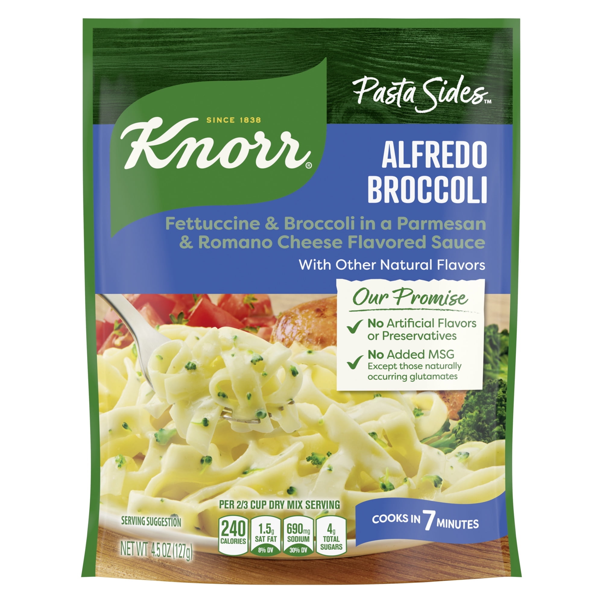 (4 pack) Knorr No Artificial Flavors Alfredo Broccoli Fettuccine Pasta ...