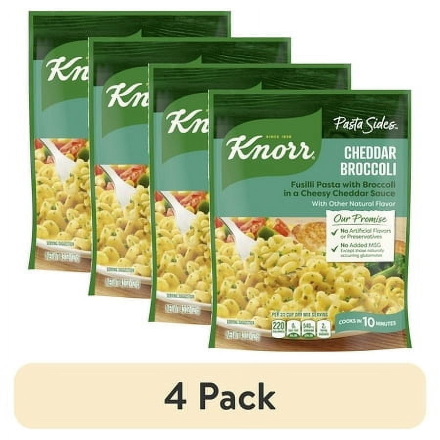 (4 pack) Knorr No Artificial Flavors Cheddar Broccoli Fusilli Pasta ...