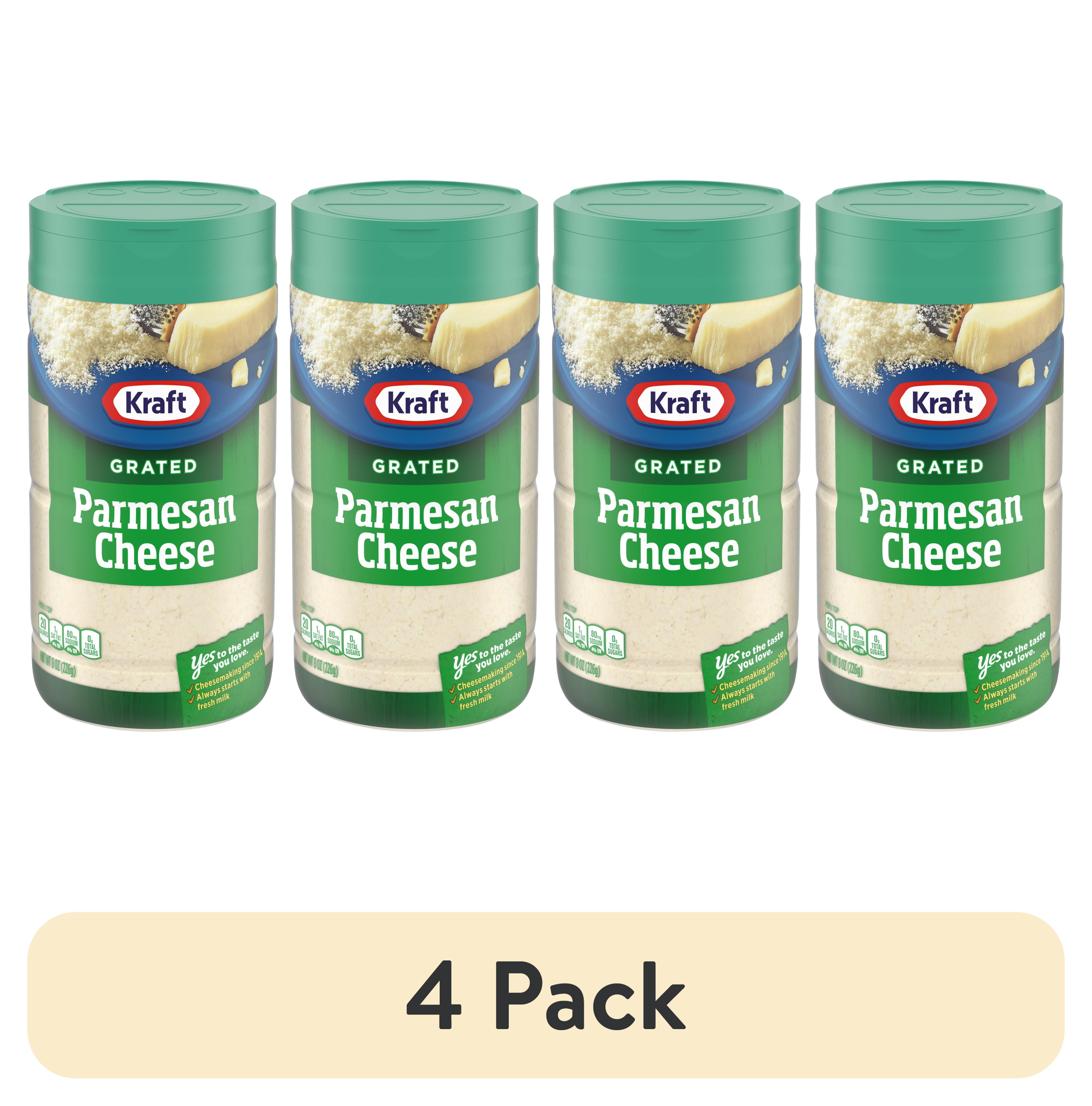 (4 pack) Kraft Parmesan Grated Cheese, 8 oz Shaker, Shelf-Stable ...