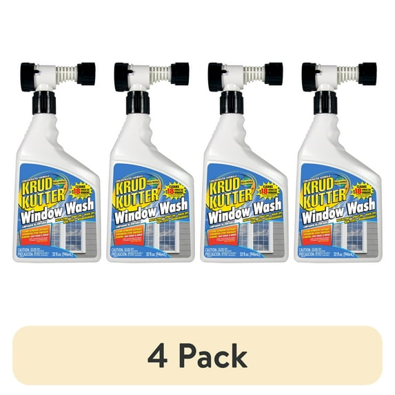 (4 pack) Krud Kutter Hose End Window Wash Cleaner Liquid Concentrate-WW32H4, 32 oz Bottle ...