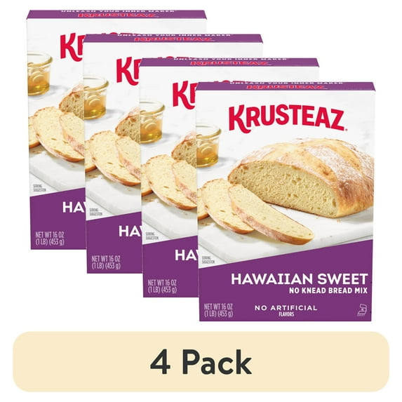 (4 pack) Krusteaz® Hawaiian Sweet No Knead Bread Mix 16 oz. Box ...