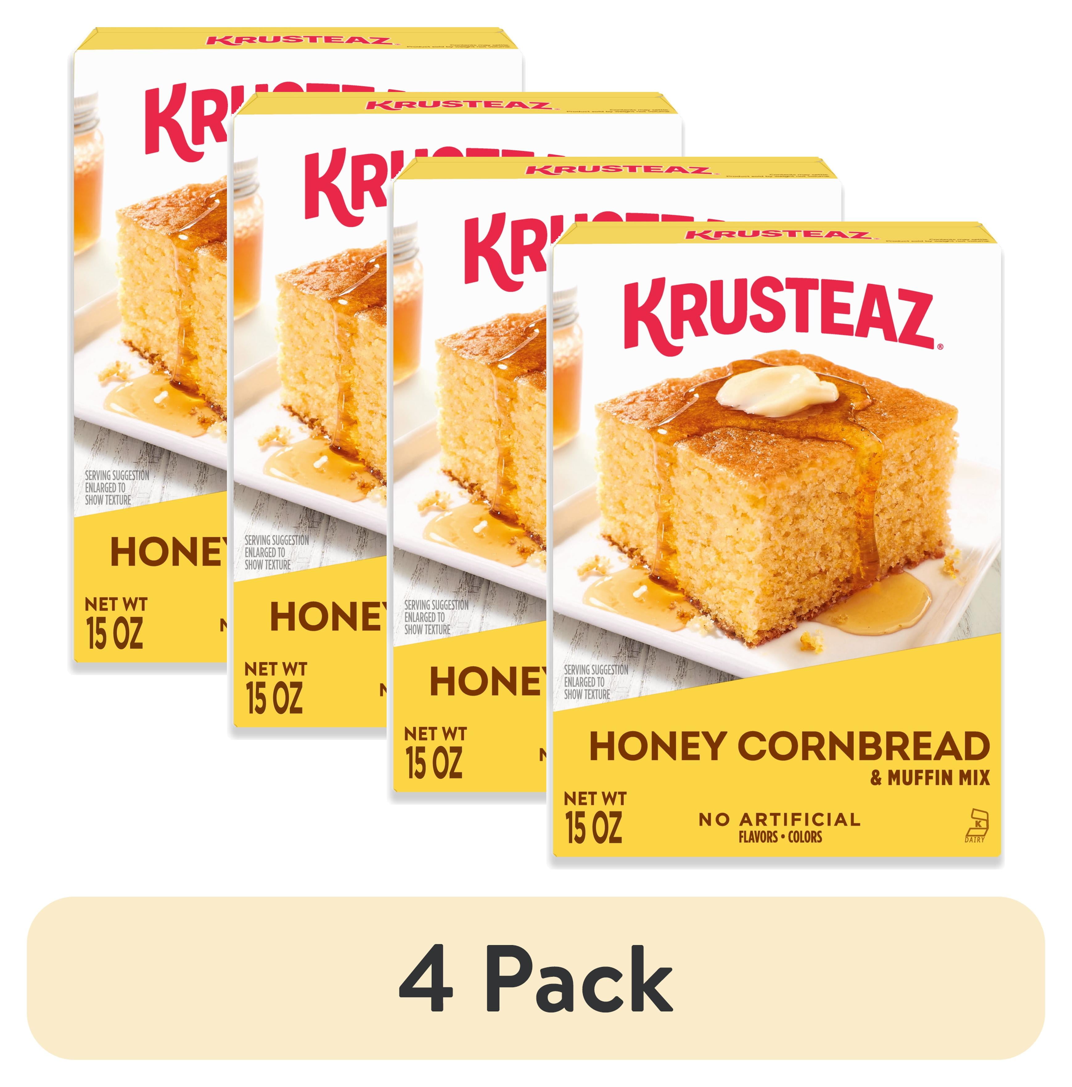 (4 pack) Krusteaz Honey Cornbread and Muffin Mix, Honey Cornbread Mix ...