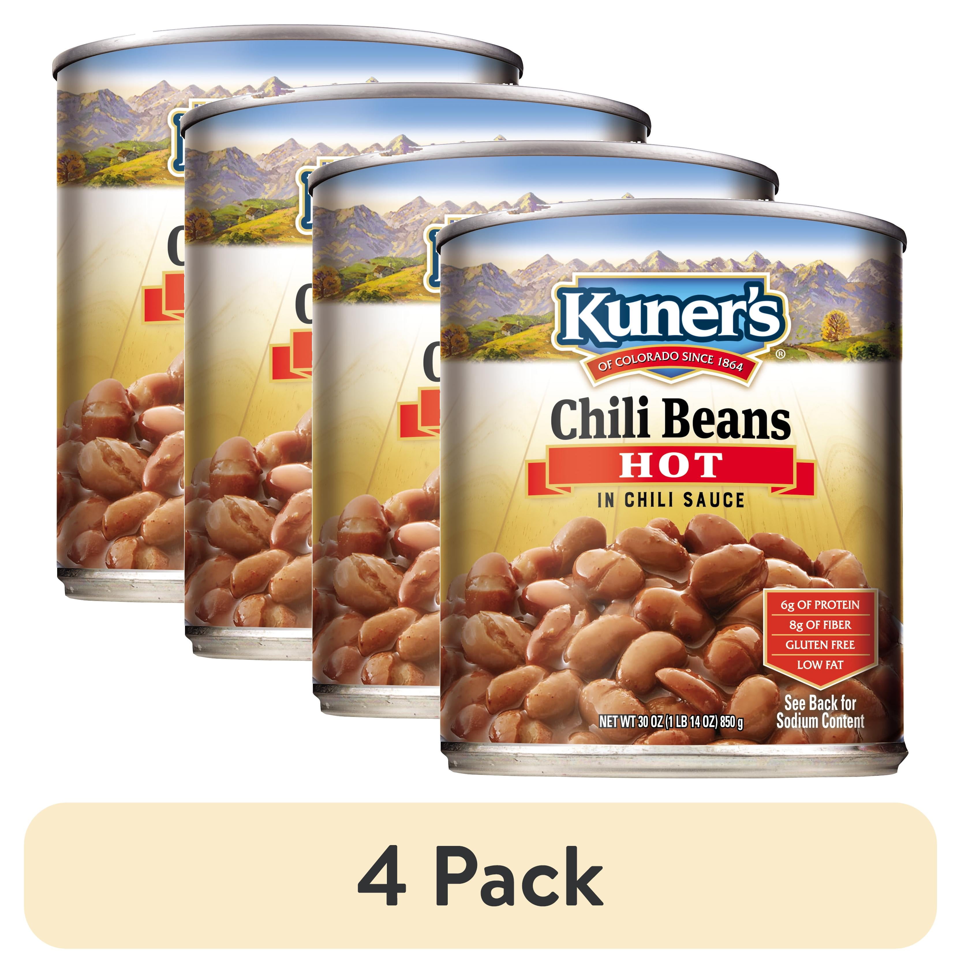 (4 pack) Kuner's Hot Chili Beans in Chili Sauce 30 oz. Can - Walmart.com