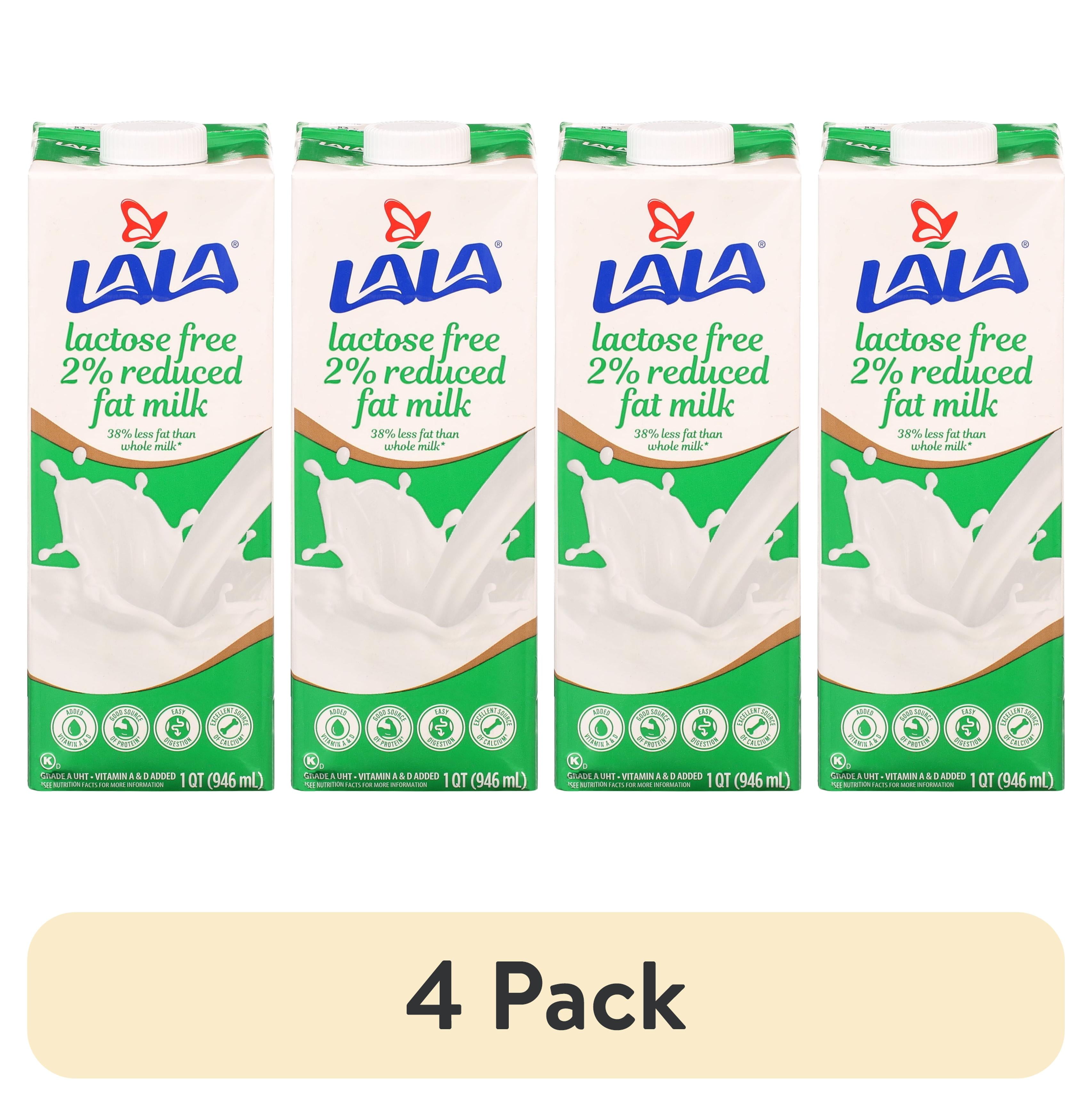 (4 pack) LALA Ultra-Pasteurized Lactose Free Reduced Fat Milk, 32-oz ...